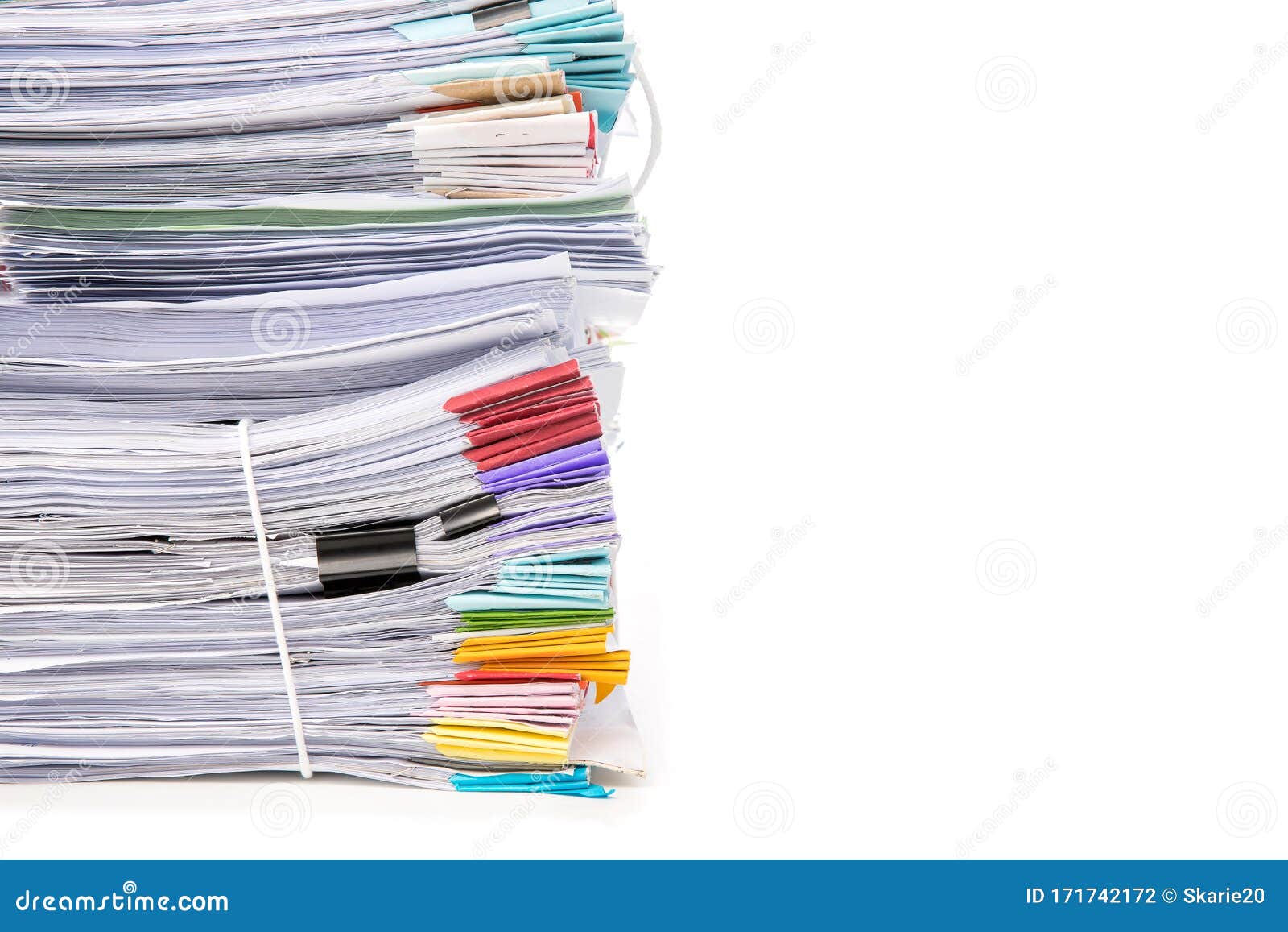Stack of Documents Isolated on White Background. Documents Pile Stock ...