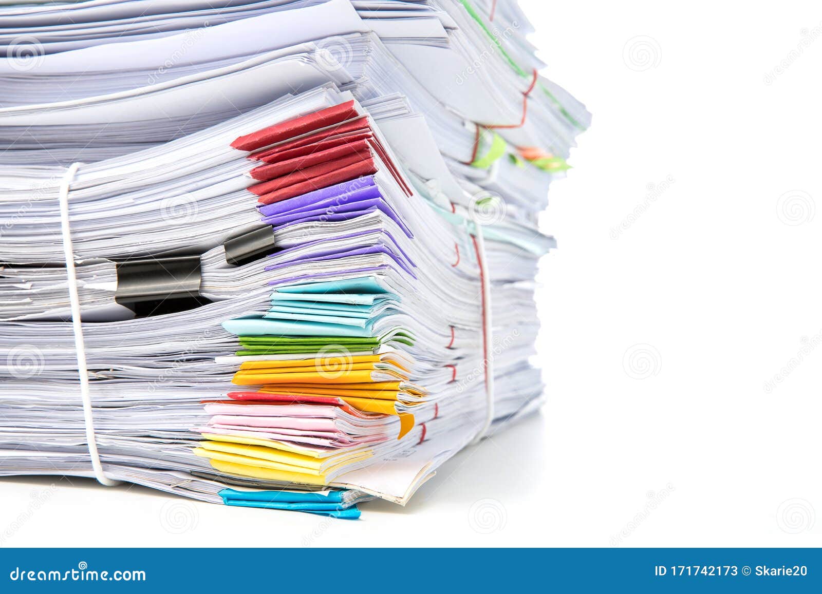 Stack of Documents Isolated on White Background. Documents Pile Stock ...