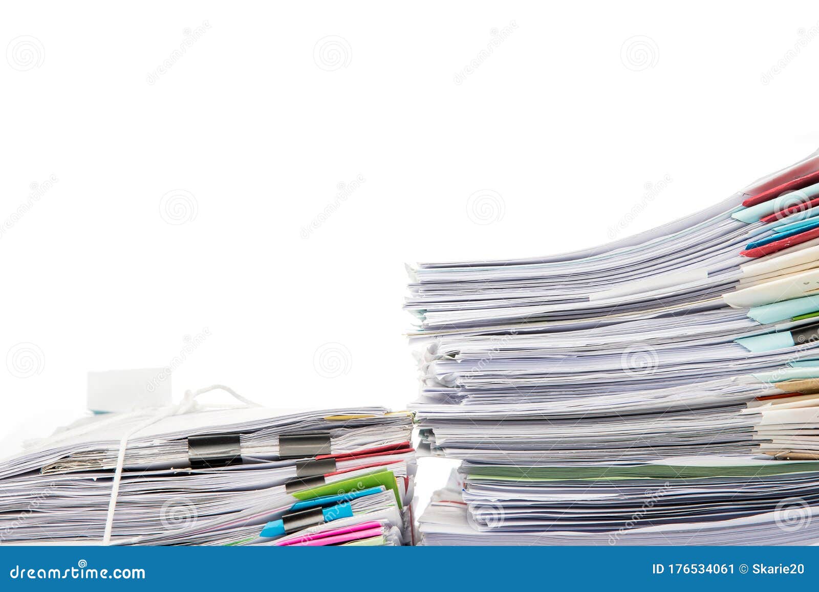 Stack of Documents Isolated on White Background. Documents Pile Stock ...