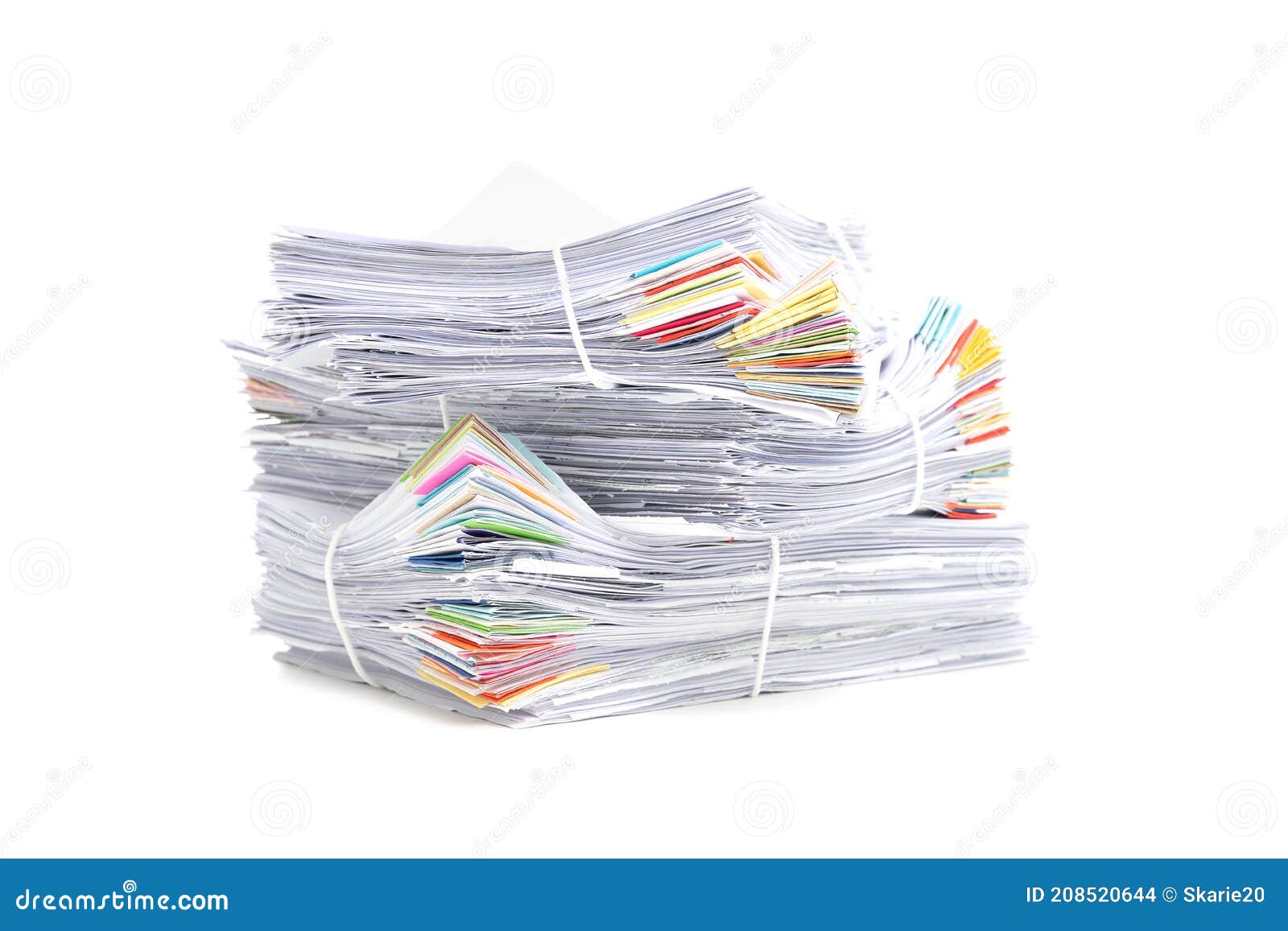 Stack of Documents Isolated on White Background. Documents Pile Stock ...