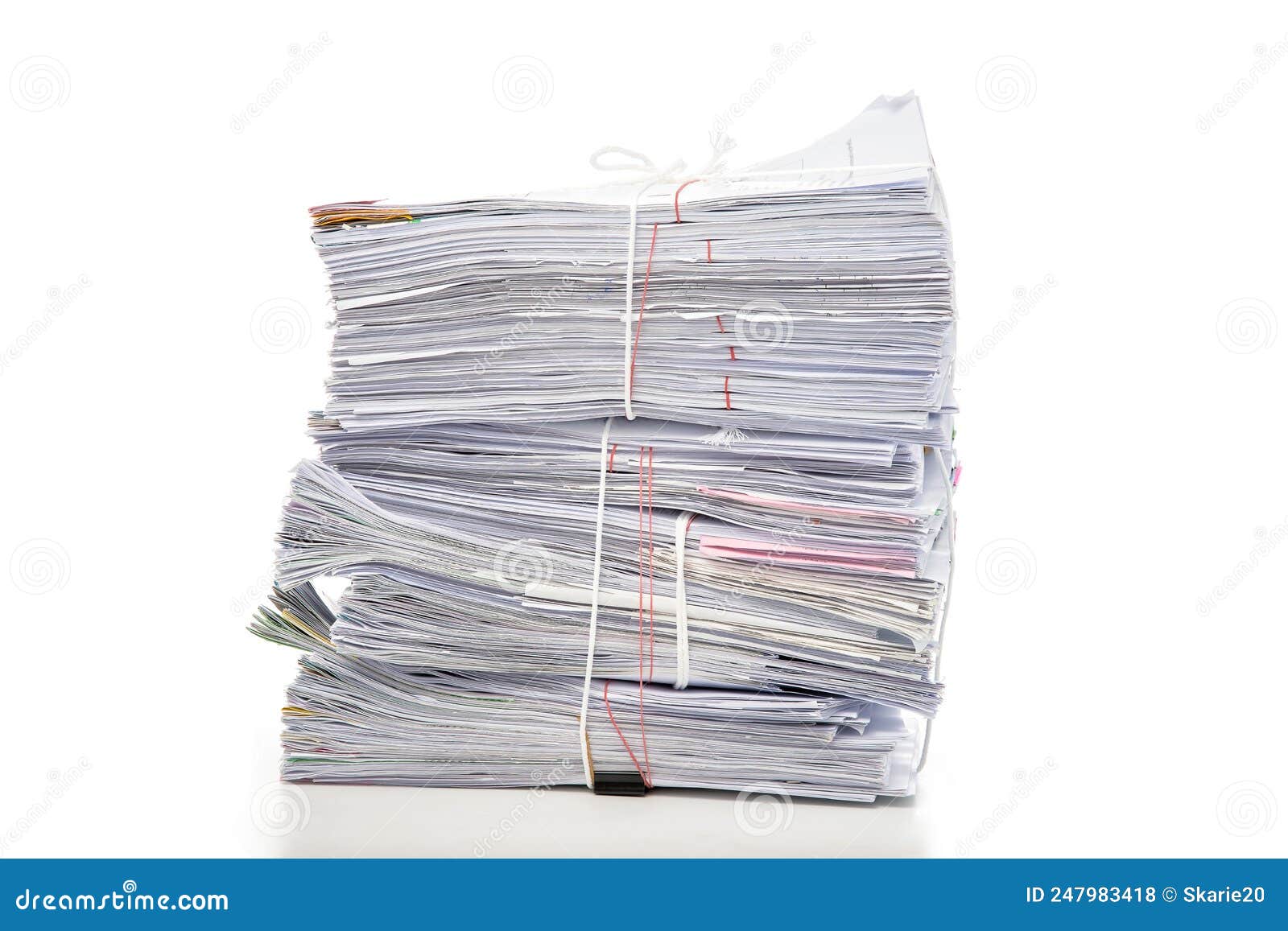 Stack of Documents Isolated on White Background. Documents Pile Stock ...