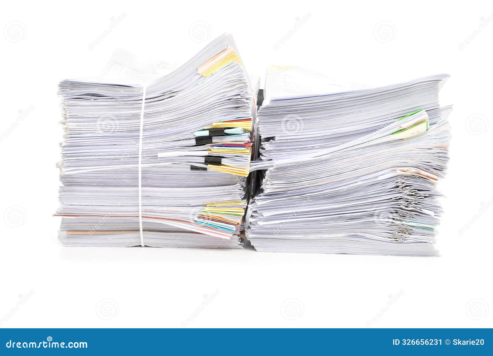 Stack of Documents Isolated on White Background. Documents Pile Stock ...