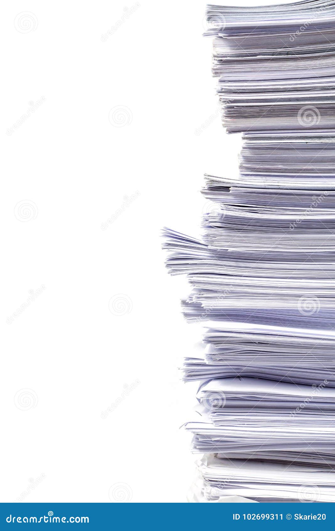 Stack of Documents Isolated on White Stock Image - Image of isolated ...
