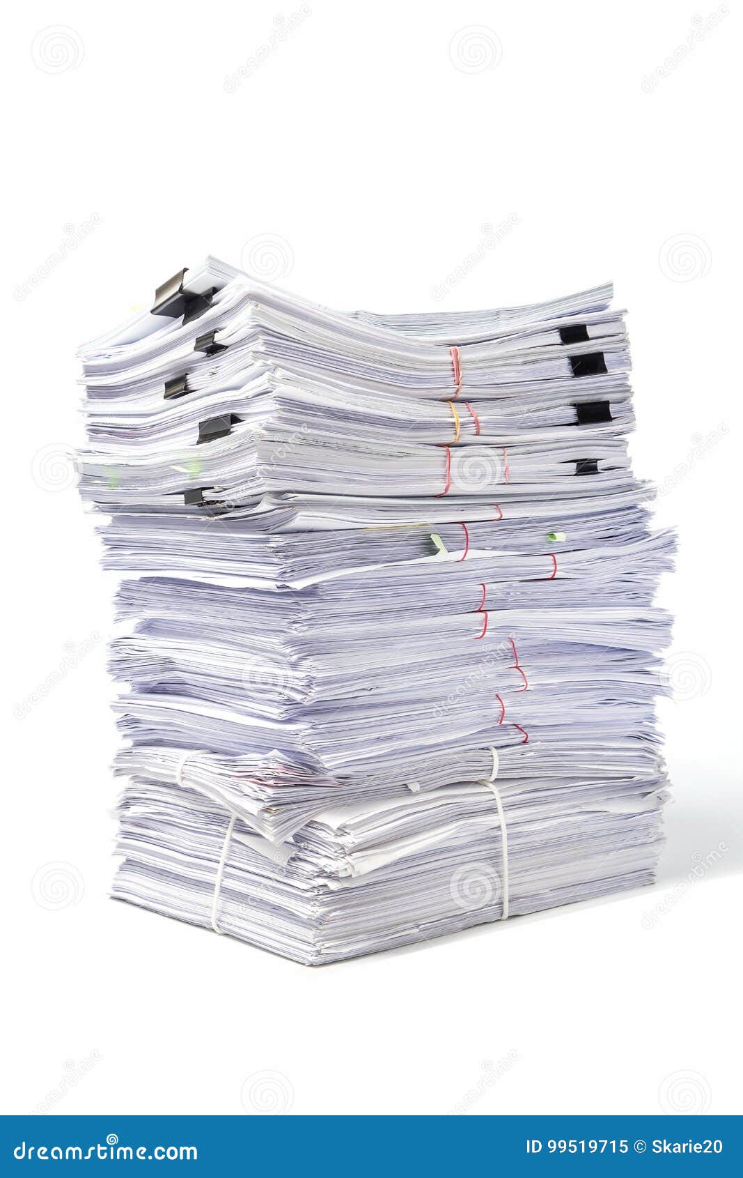 Stack of Documents Isolated on White Stock Image - Image of business ...