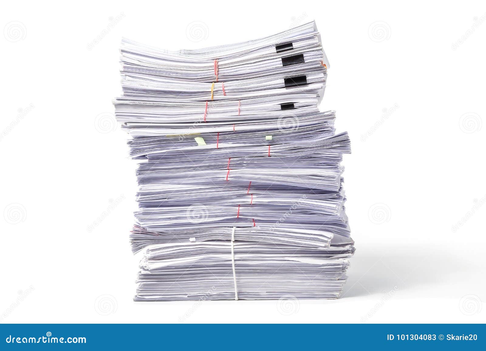 Stack of Documents Isolated on White Stock Image - Image of group ...