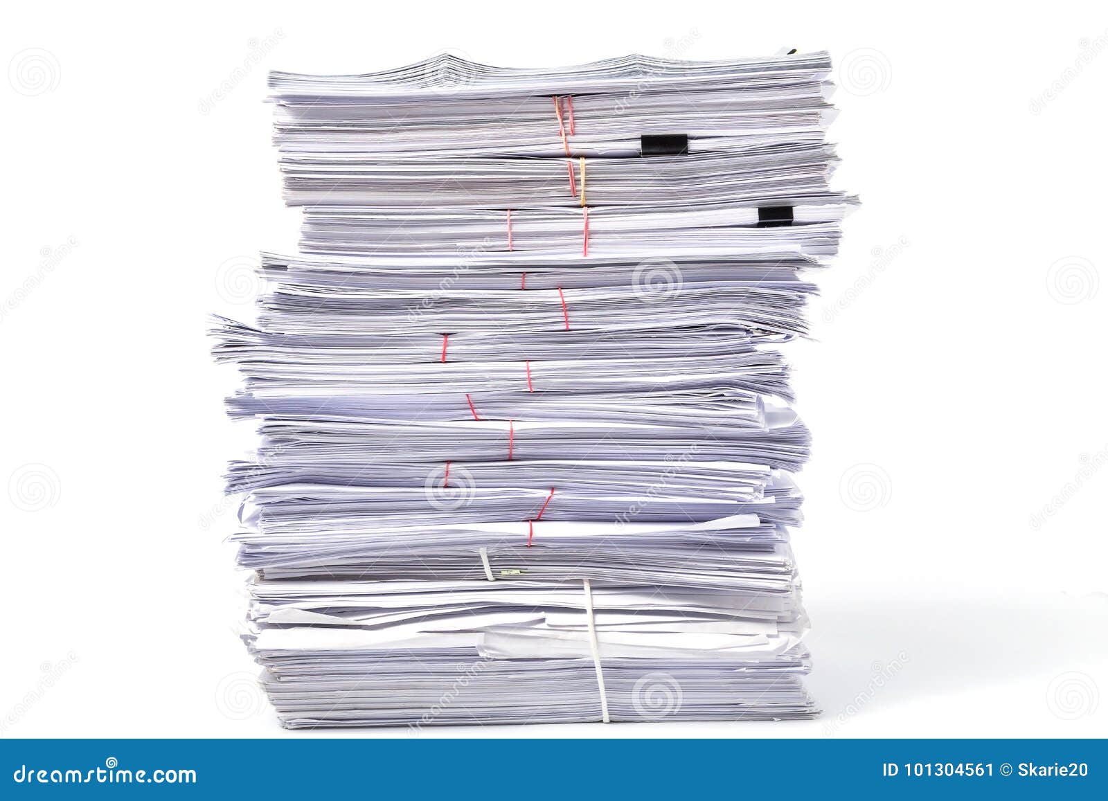 Stack of Documents Isolated on White Stock Image - Image of background ...