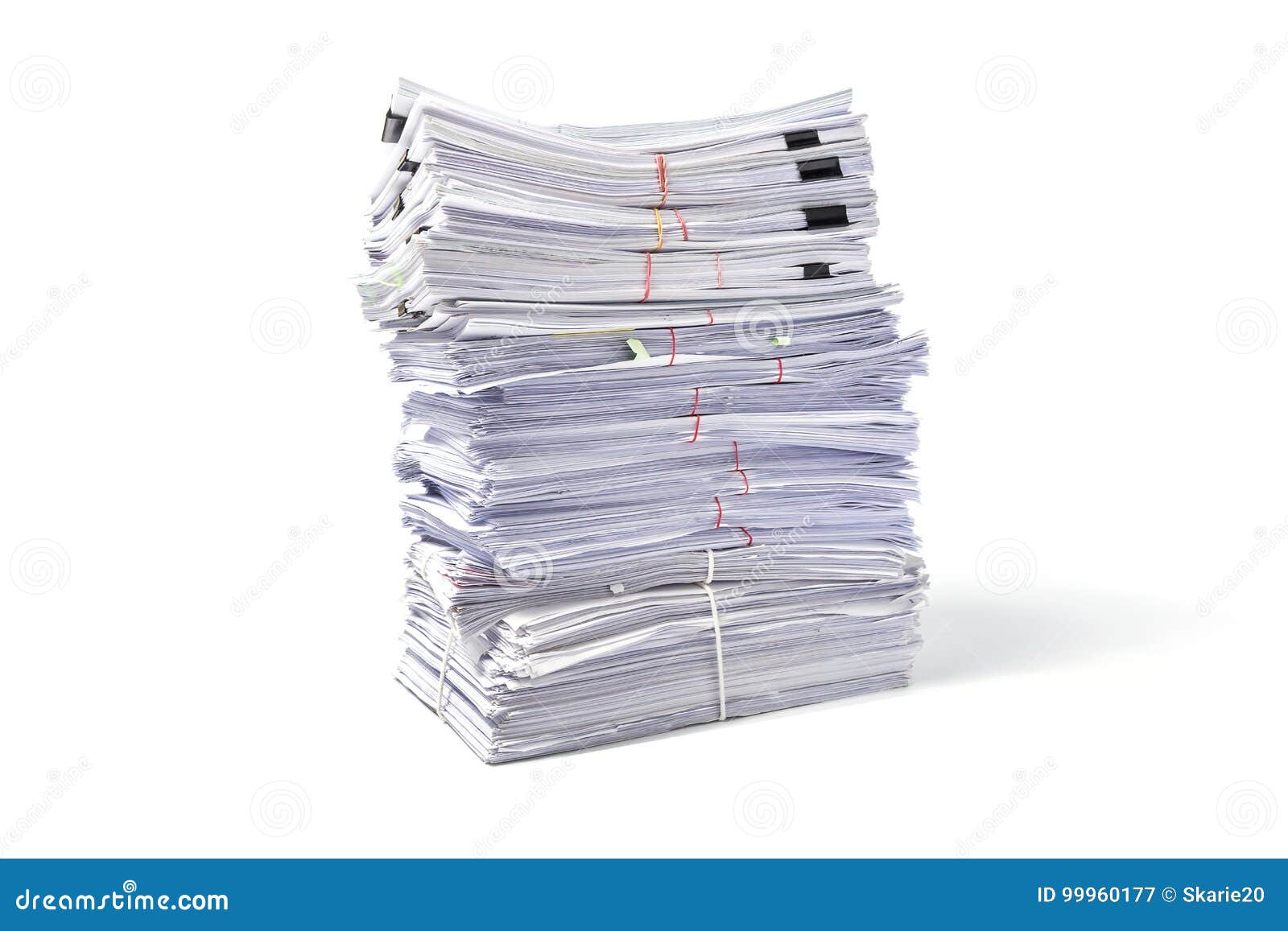 Stack of Documents Isolated on White Stock Image - Image of background ...