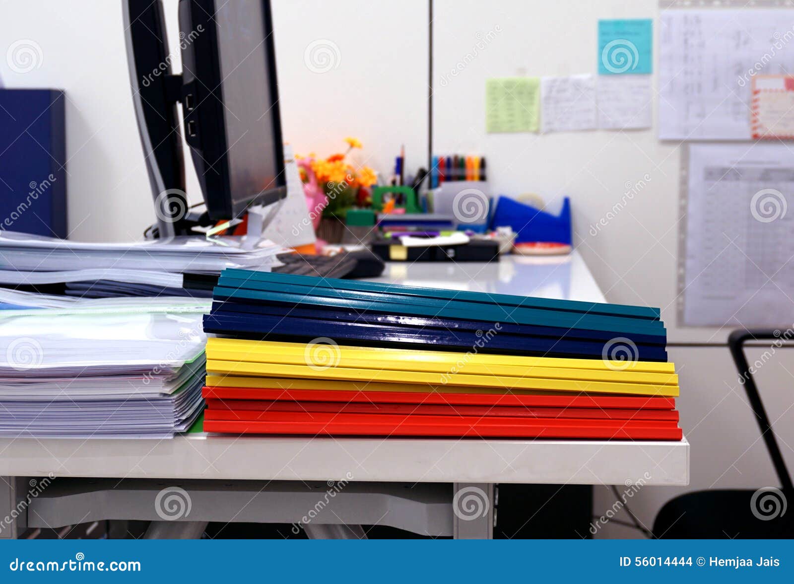 Stack of Documents and Plastic Ridge Folders Stock Photo - Image of ...