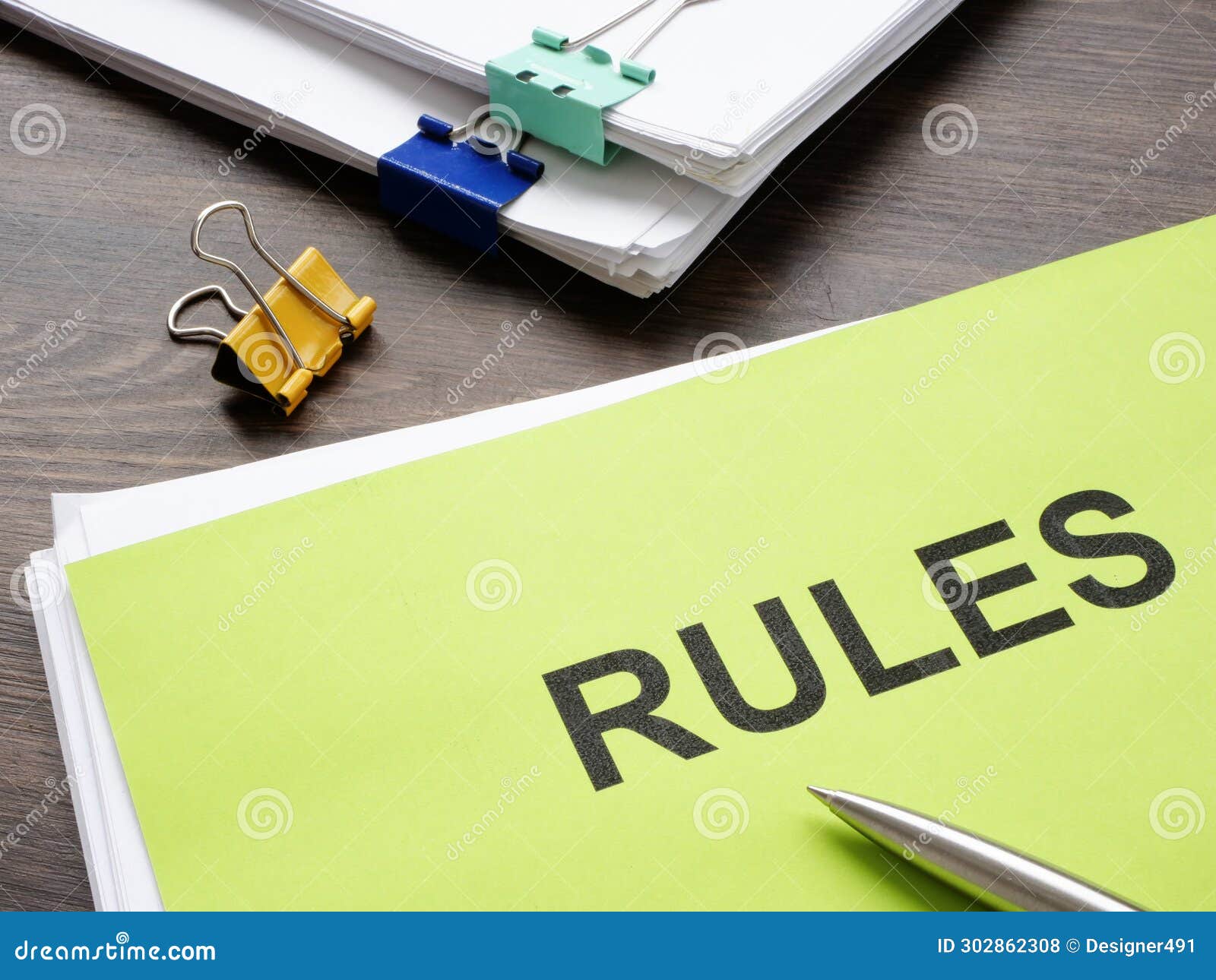 A Stack of Documents with Rules in the Office. Stock Photo - Image of ...