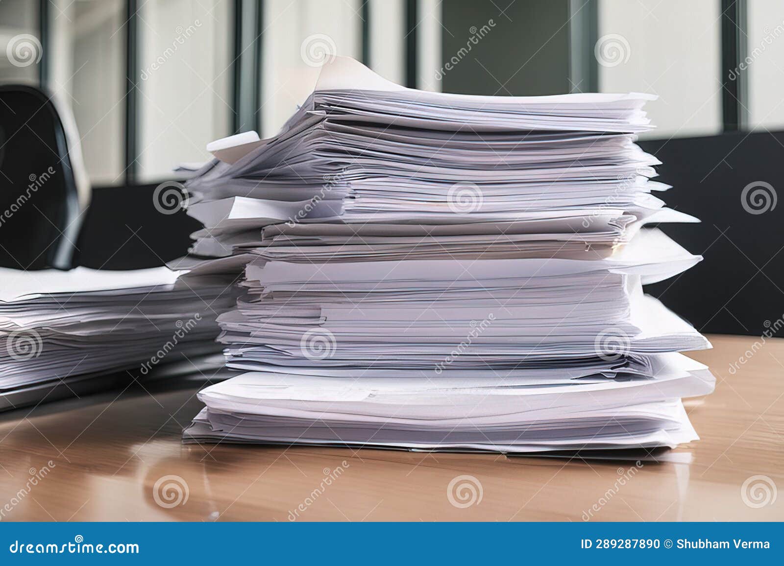 Stack of Documents on Table, Business Workplacestack of Documents on ...