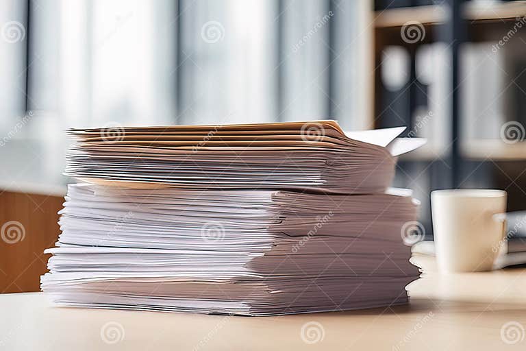 Stack of Documents on Table in Office, Closeup. Space for Textstack of ...