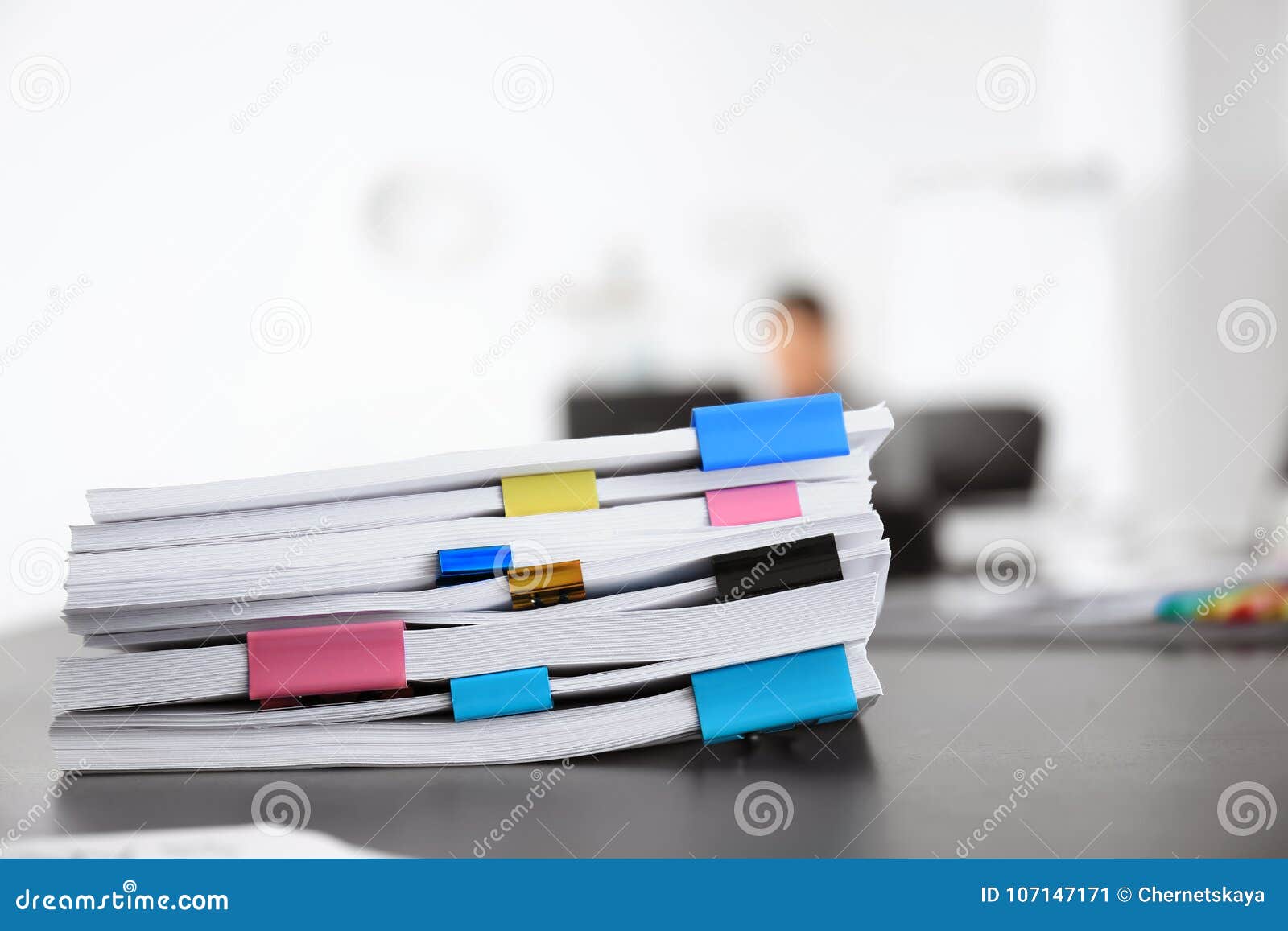Stack of Documents on Table Stock Image - Image of heap, documentation ...