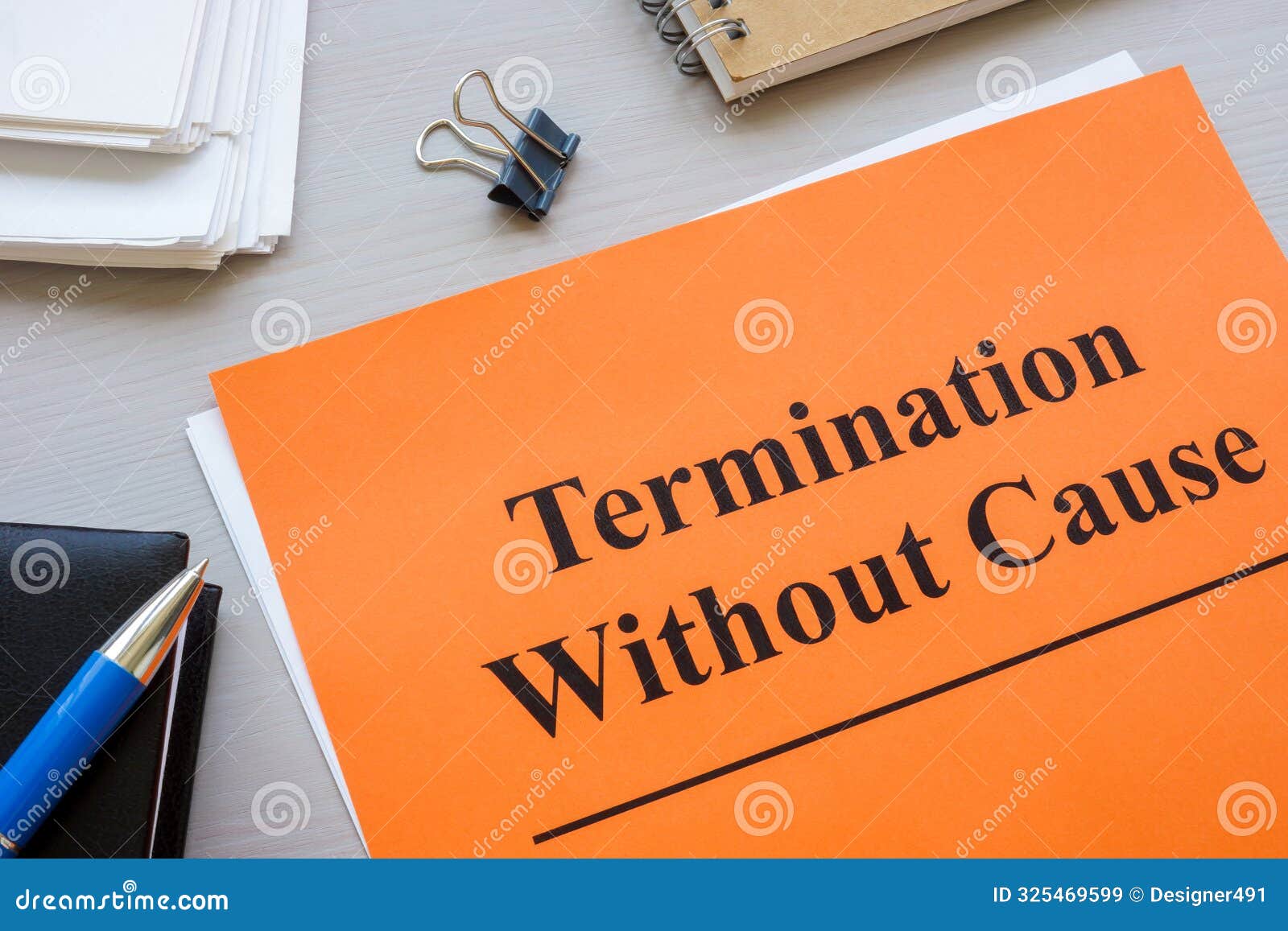 Stack of Documents about Termination without Cause. Stock Image - Image ...