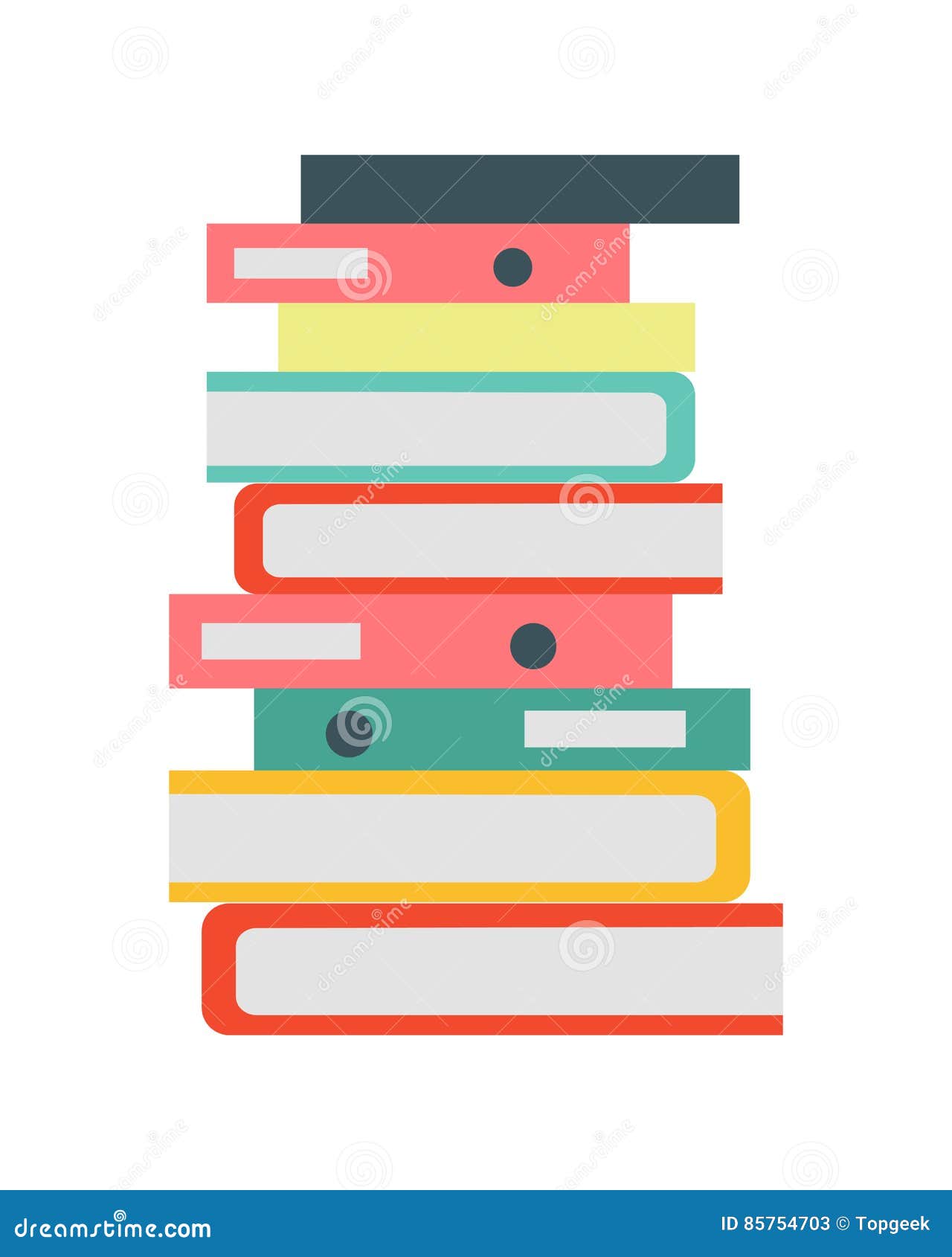 Stack of Documents Vector Flat Design on White. Stock Vector ...