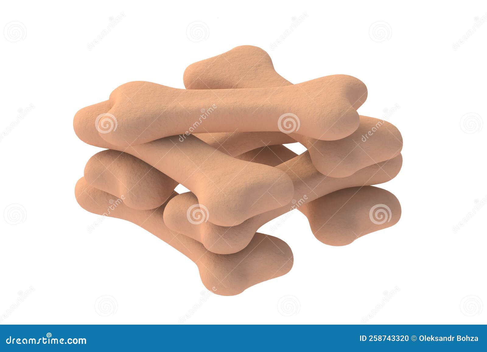 Stack of Dog Food Bones Isolated on White Background Stock Illustration ...