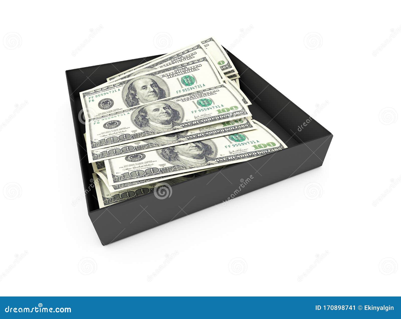 Stack of Dollar Banknotes in Box Stock Illustration - Illustration of ...
