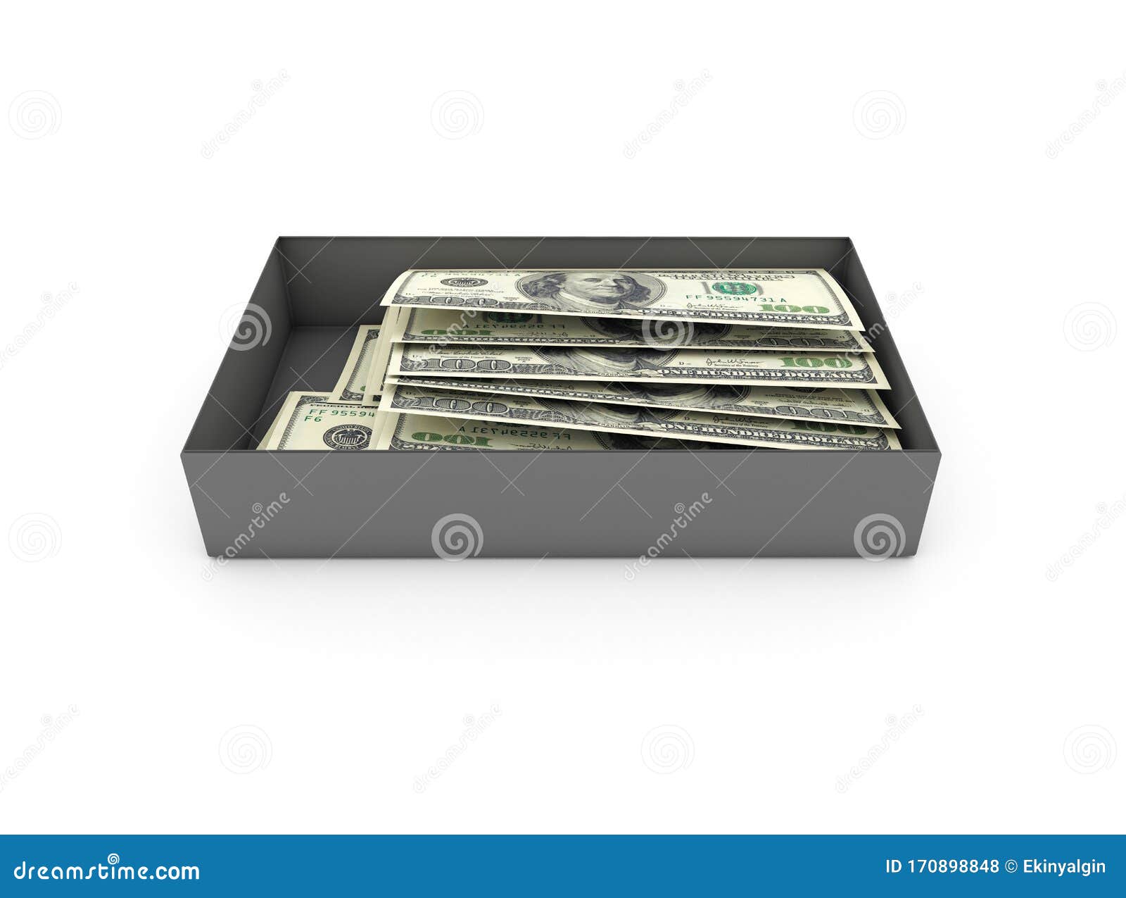 Stack of Dollar Banknotes in Box Stock Illustration - Illustration of ...