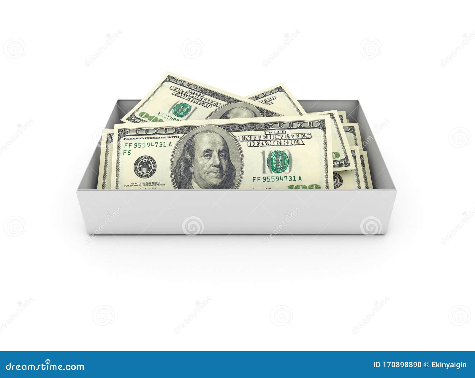 Stack of Dollar Banknotes in Box Stock Illustration - Illustration of ...