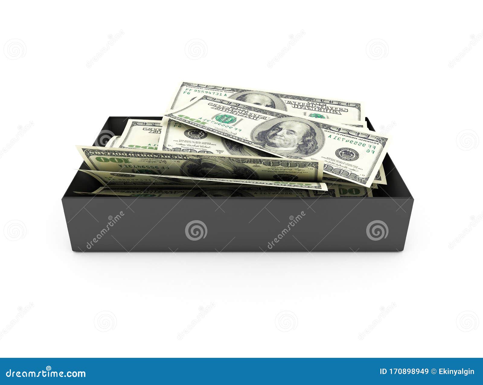 Stack of Dollar Banknotes in Box Stock Illustration - Illustration of ...
