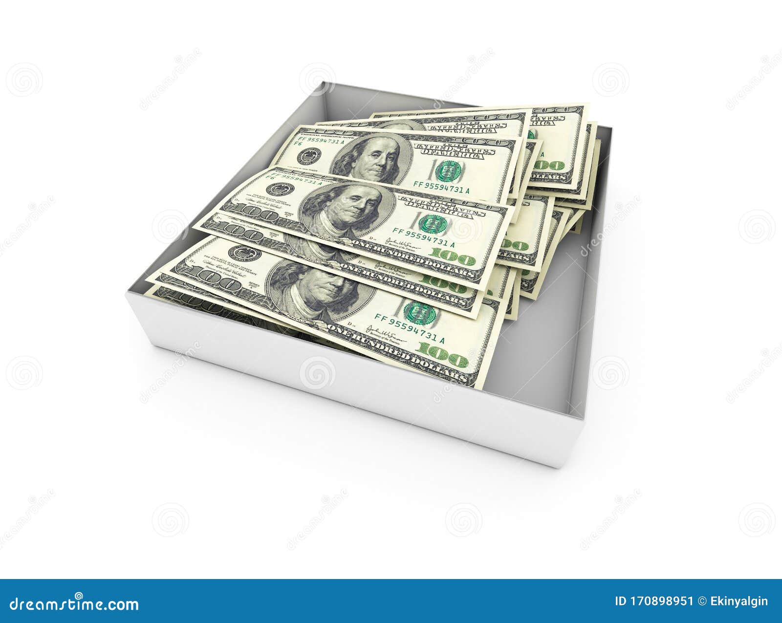 Stack of Dollar Banknotes in Box Stock Illustration - Illustration of ...