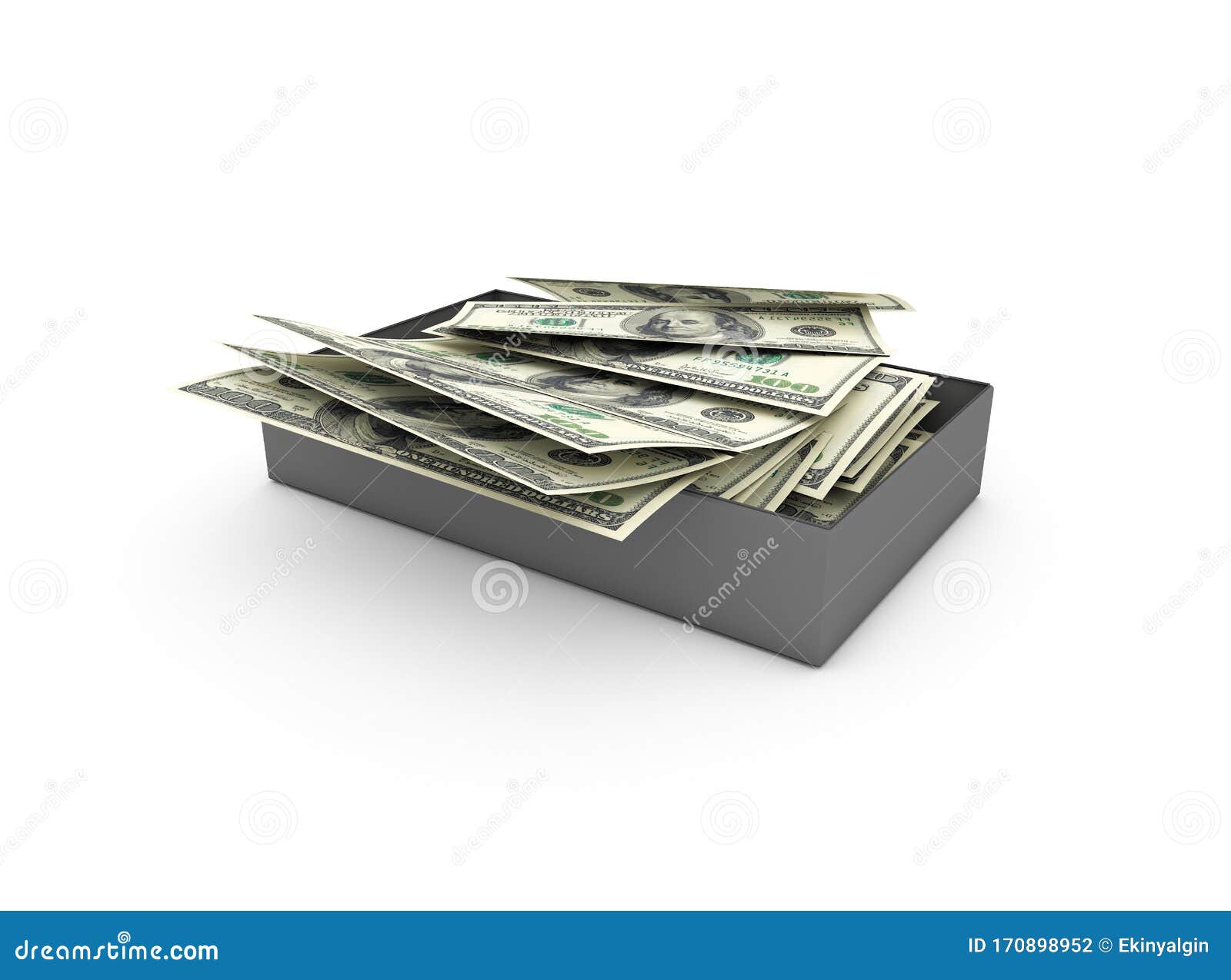 Stack of Dollar Banknotes in Box Stock Illustration - Illustration of ...