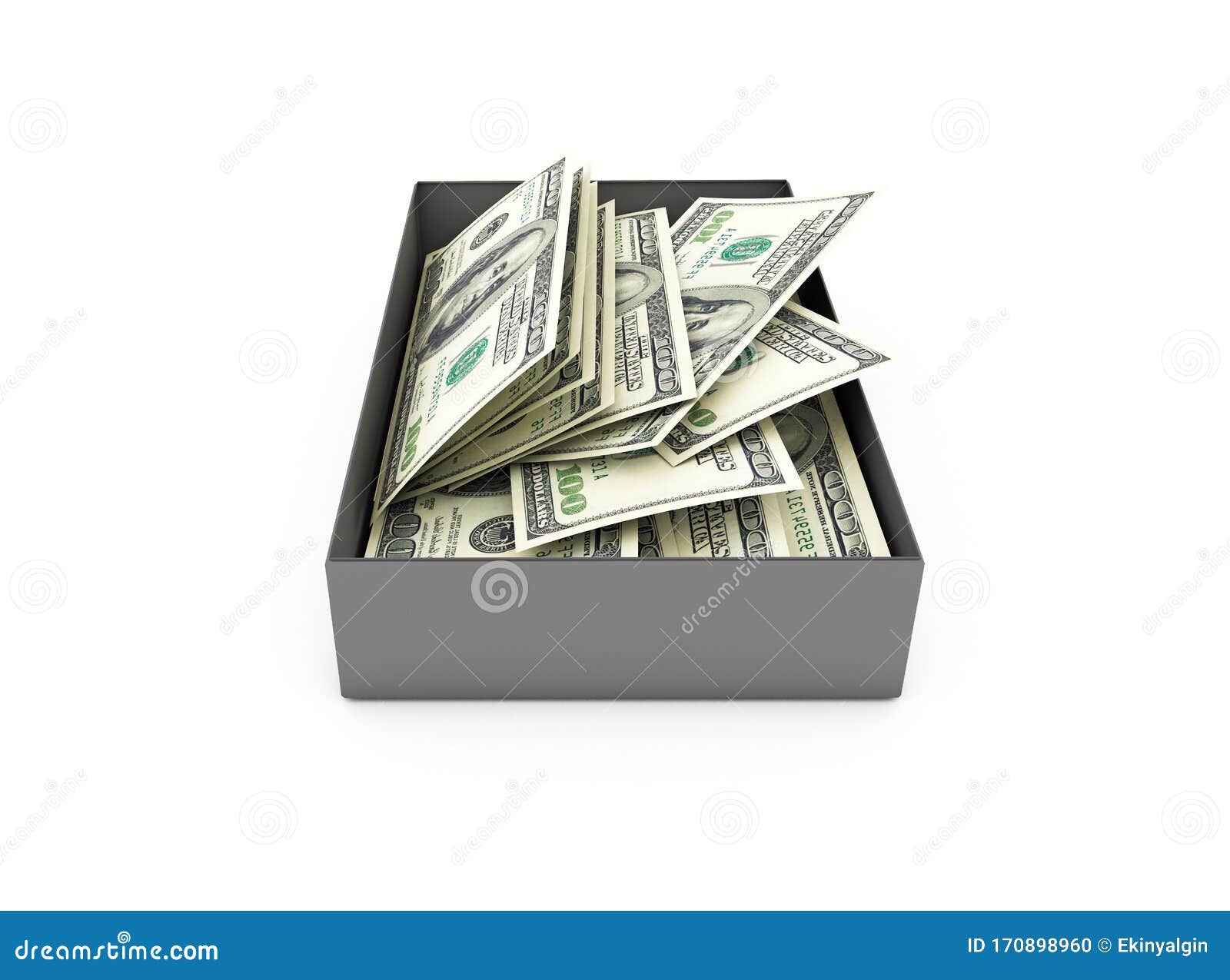 Stack of Dollar Banknotes in Box Stock Illustration - Illustration of ...
