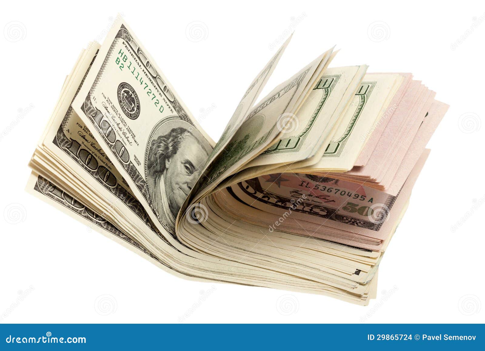 A Stack of Dollar Bills Fanned Out Stock Photo - Image of grant, rich ...