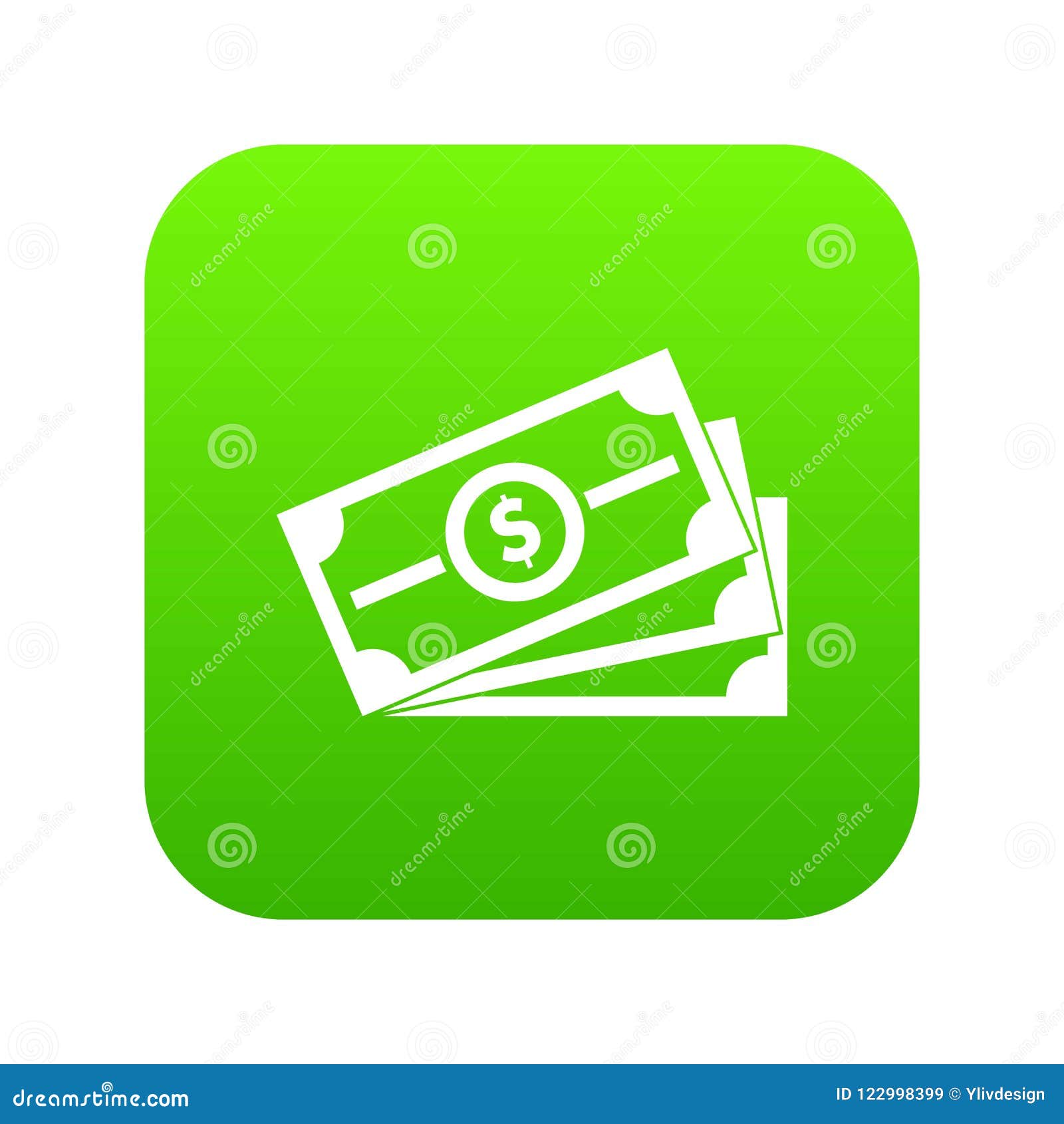 Stack of Dollar Bills Icon Digital Green Stock Vector - Illustration of ...