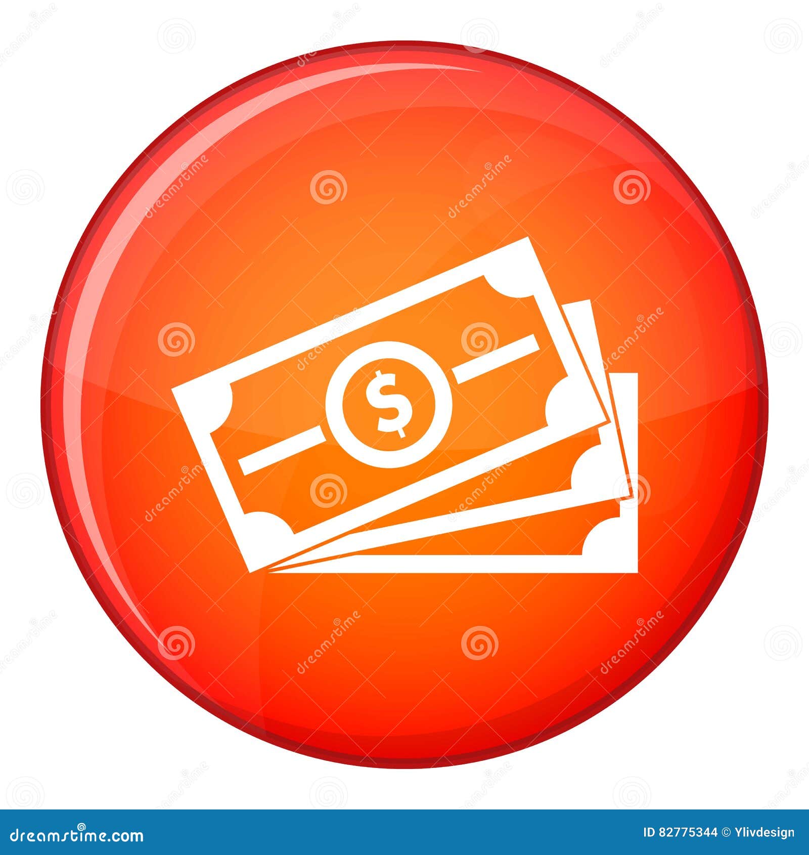 Stack of Dollar Bills Icon, Flat Style Stock Vector - Illustration of ...