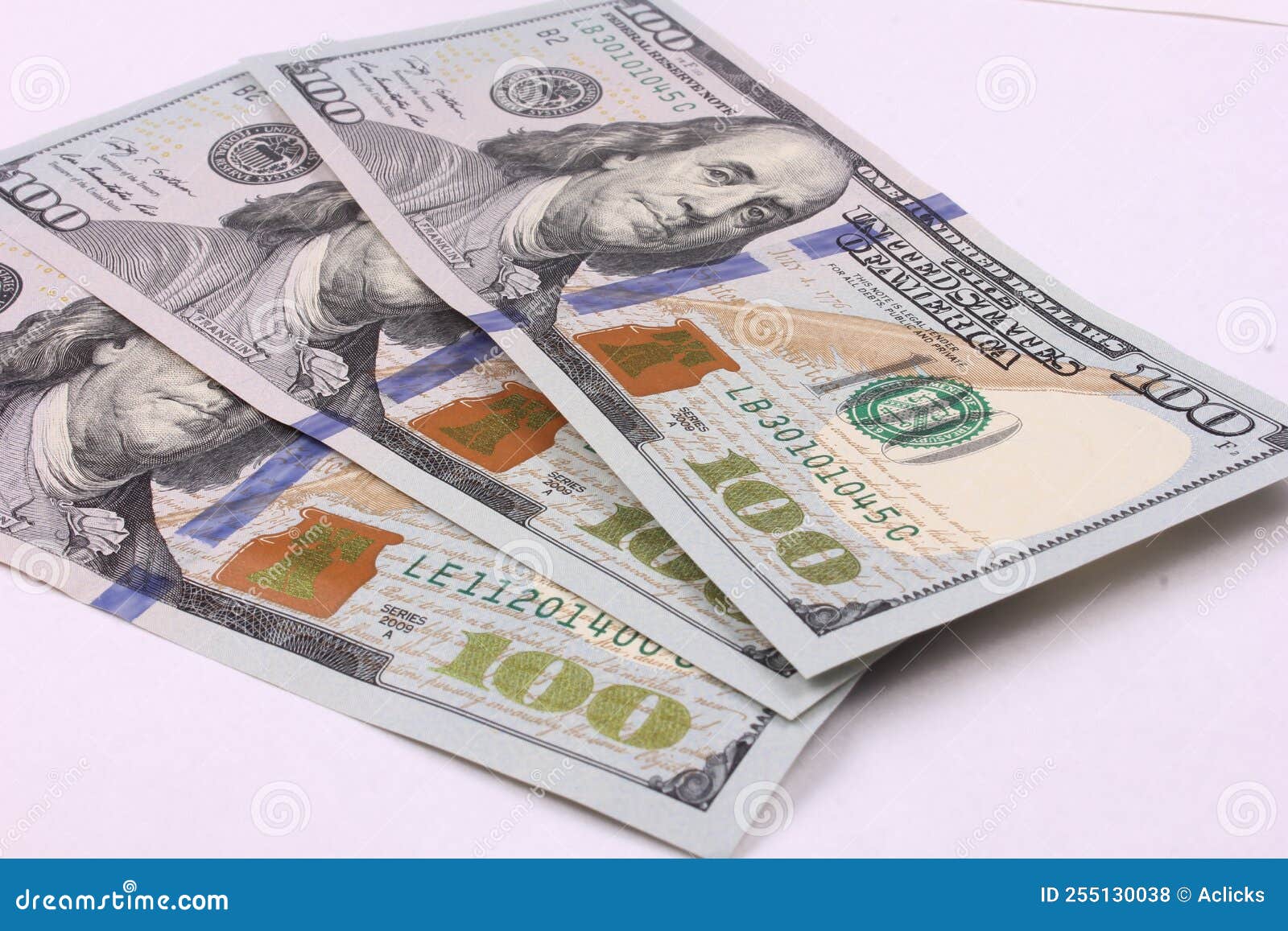 100 Stack of Dollar Bills Isolated on White Background Stock Photo ...