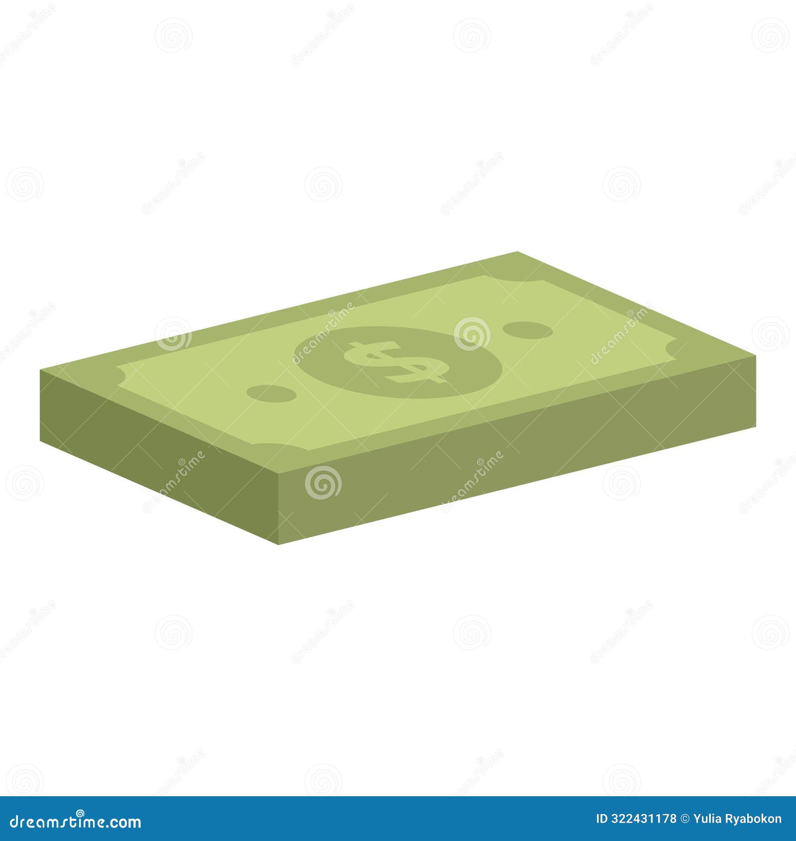 Stack of Dollar Bills Sitting on White Background Stock Vector ...