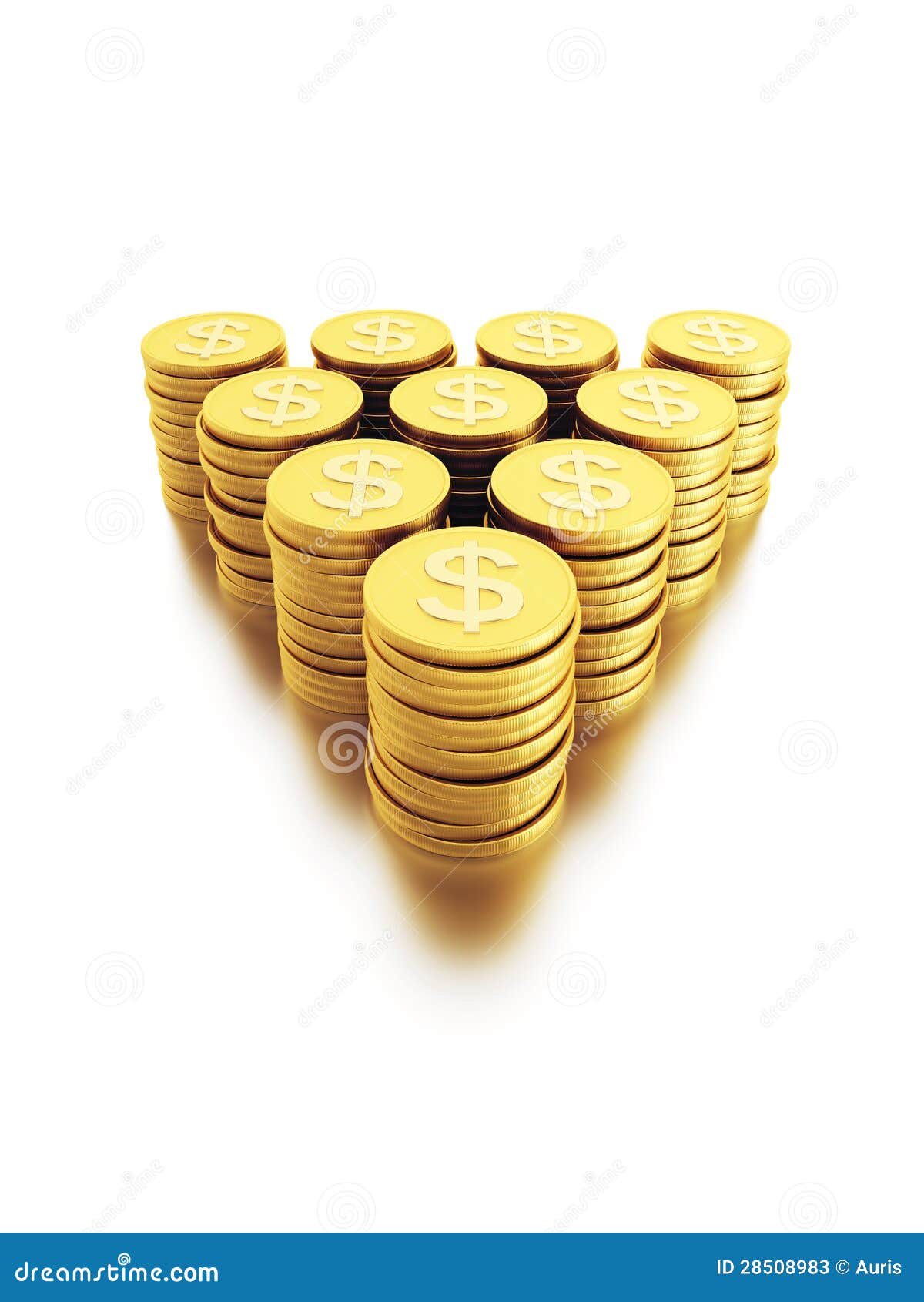 Stack of dollar coins stock illustration. Illustration of render - 28508983