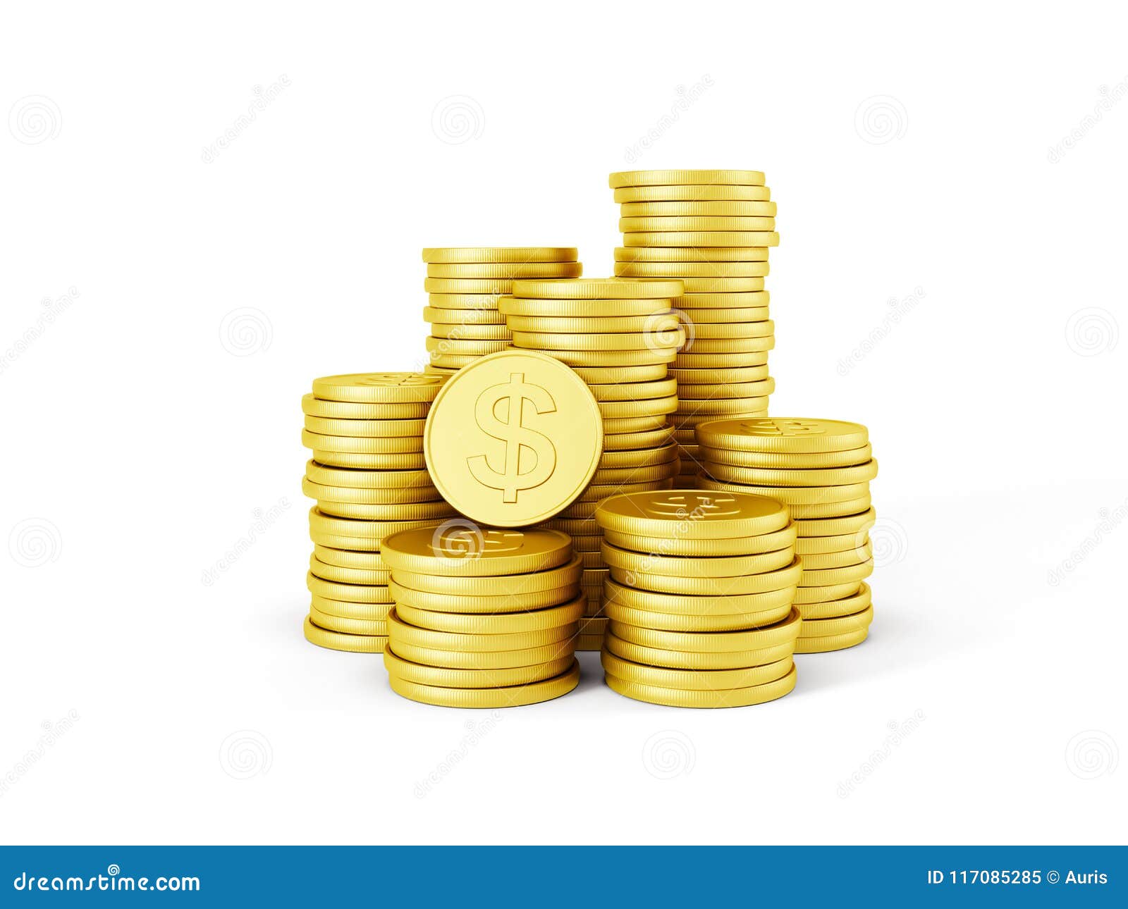 Stack of dollar coins stock illustration. Illustration of pile - 117085285