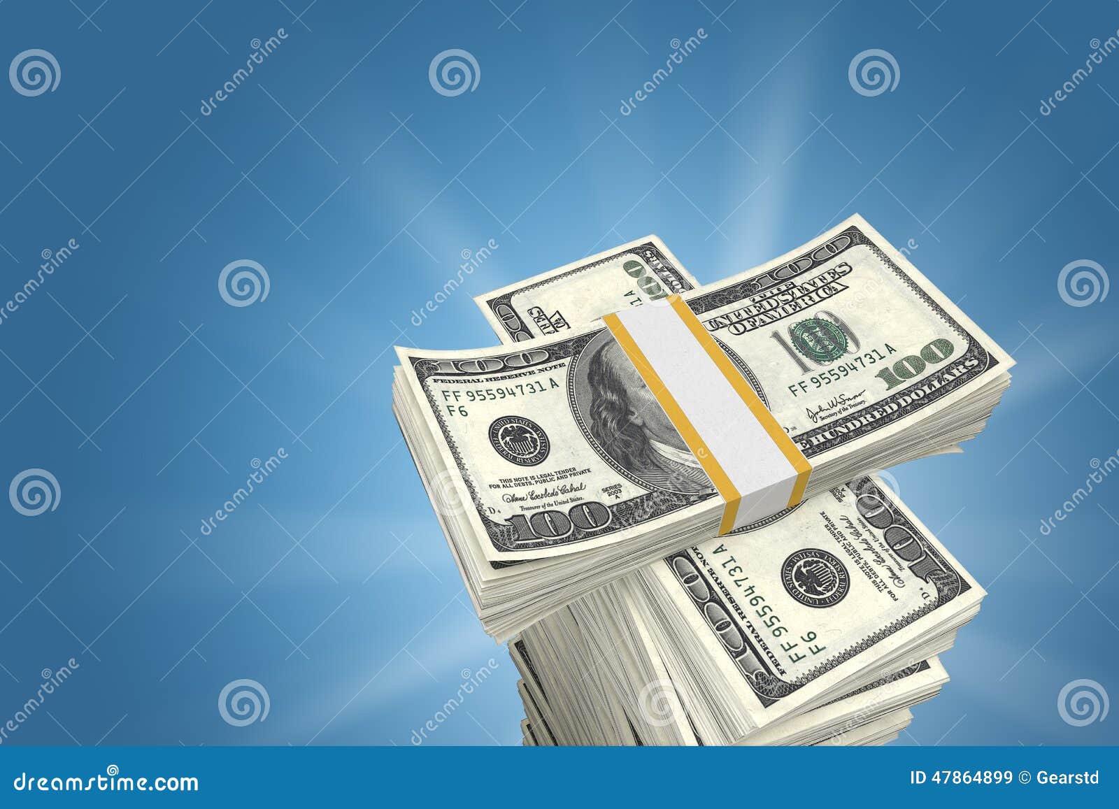 Stack of Dollar USA Isolated on White Background Stock Illustration ...
