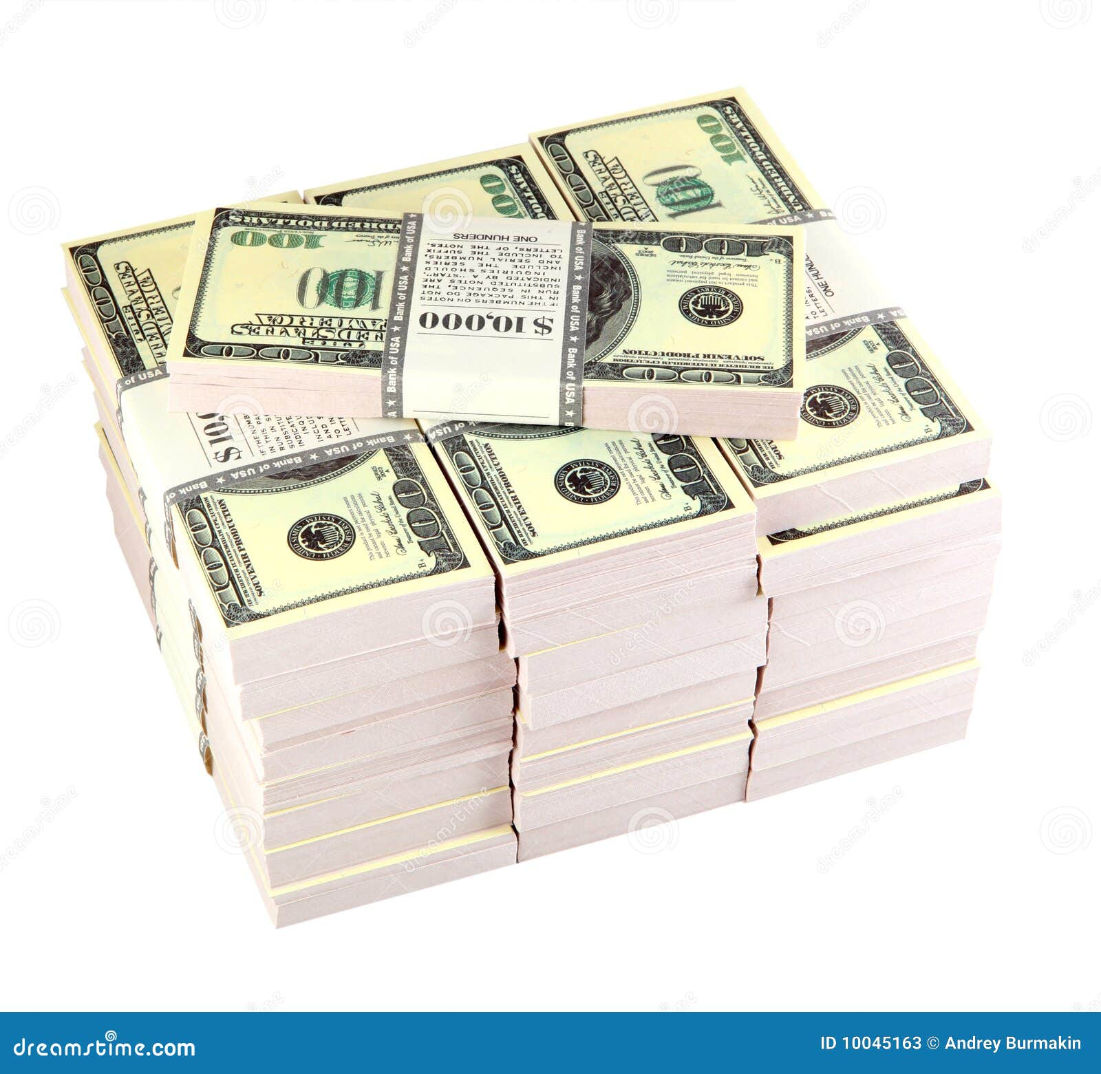Stack of dollars stock image. Image of savings, finance - 10045163