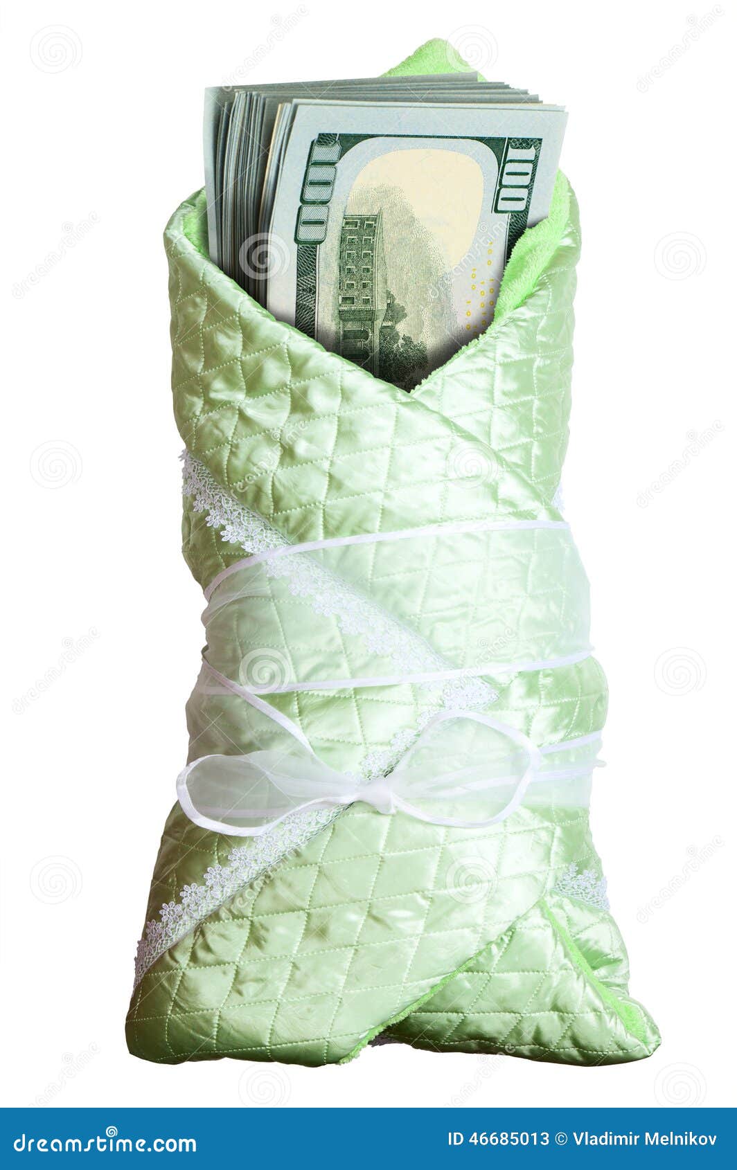 Stack of Dollars in a Baby Blanket Stock Image - Image of dollar ...