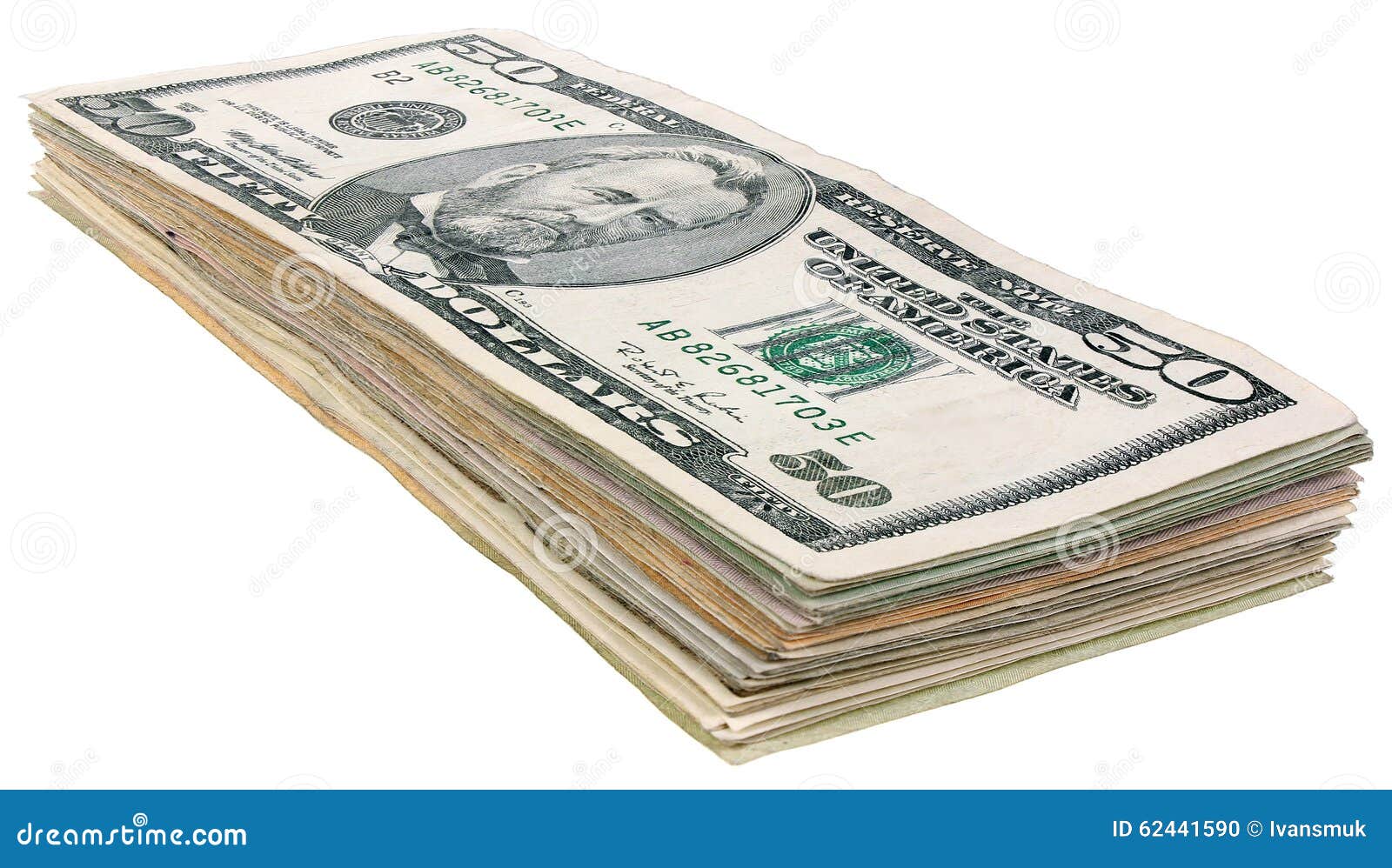 Stack of Dollars Banknotes_50 Stock Photo - Image of loan, commercial ...