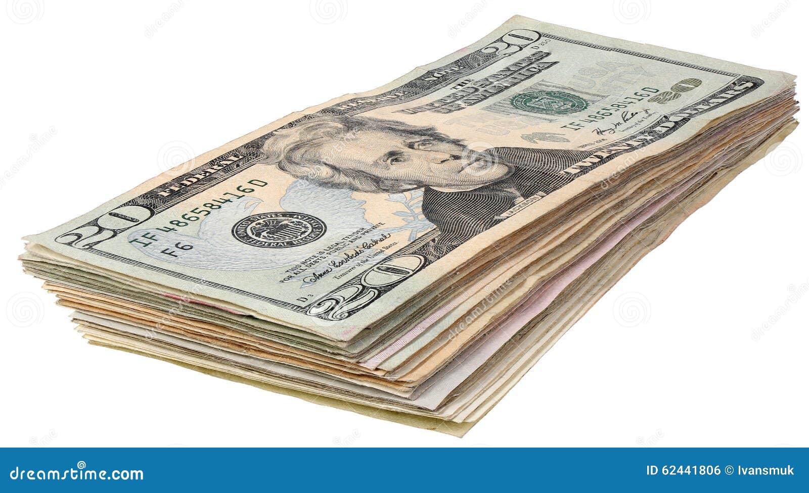 Stack of Dollars Banknotes_20 Stock Photo - Image of credit, debt: 62441806