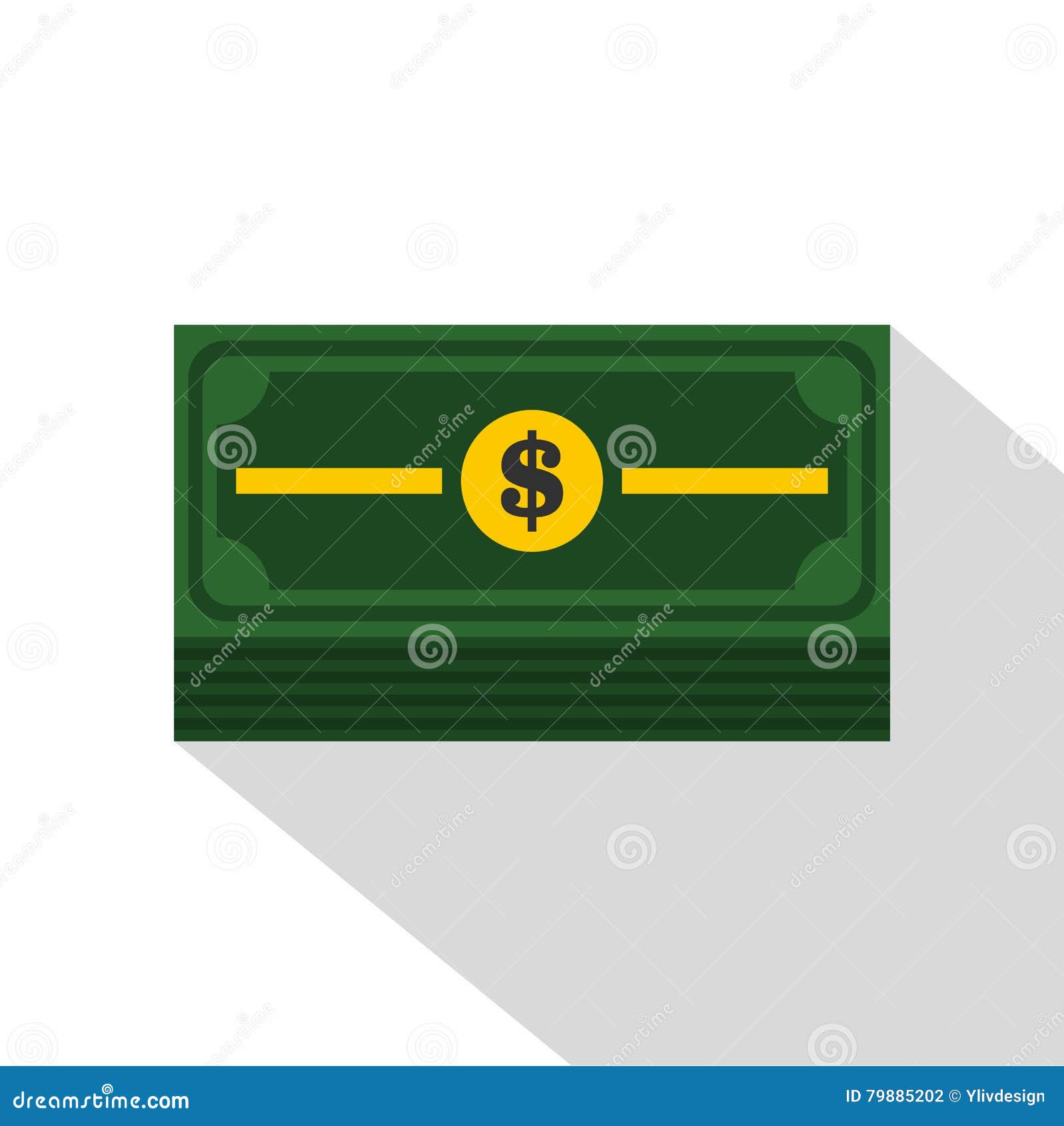Stack of Dollars Icon, Flat Style Stock Vector - Illustration of ...