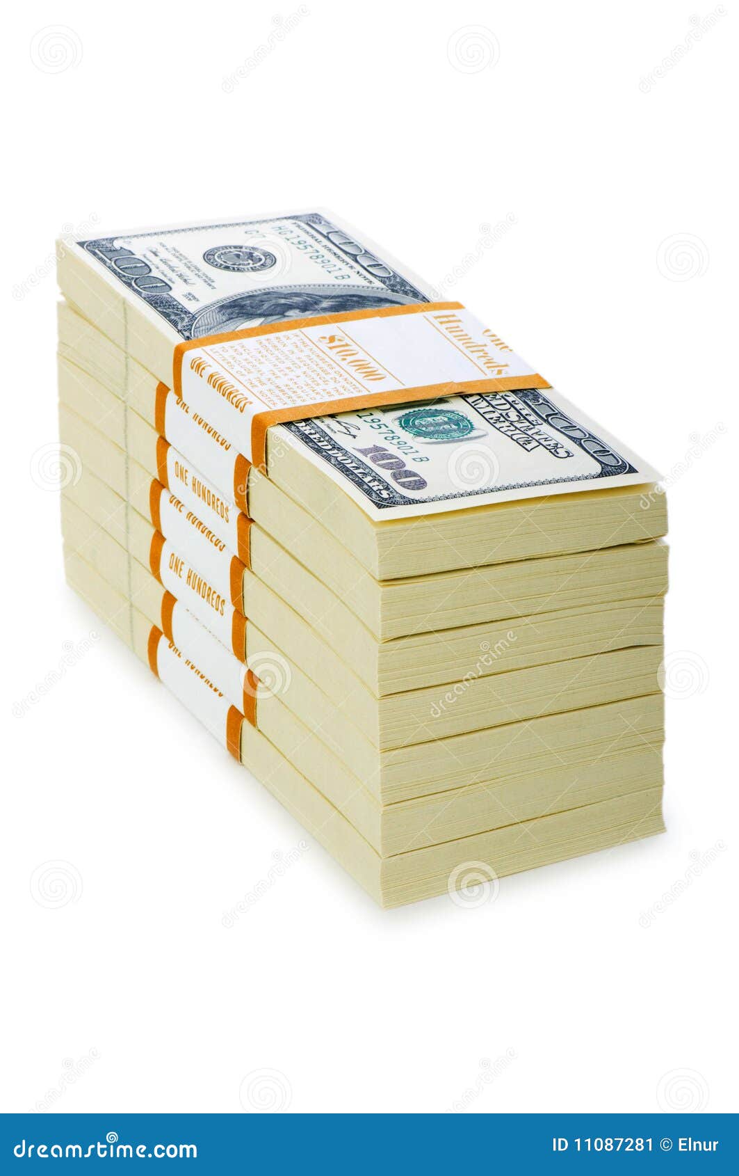Stack of dollars isolated stock image. Image of currency - 11087281