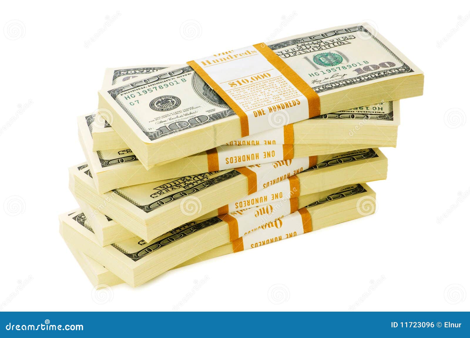 Stack of dollars isolated stock photo. Image of currency - 11723096