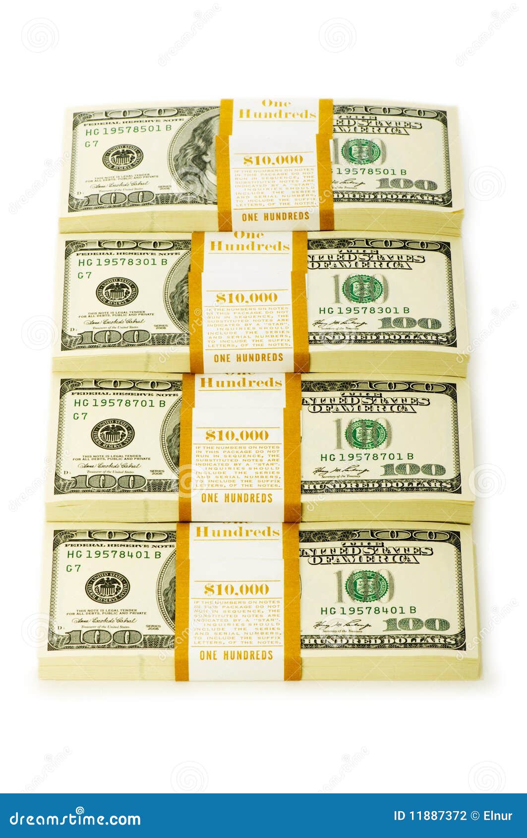 Stack of dollars isolated stock photo. Image of savings - 11887372