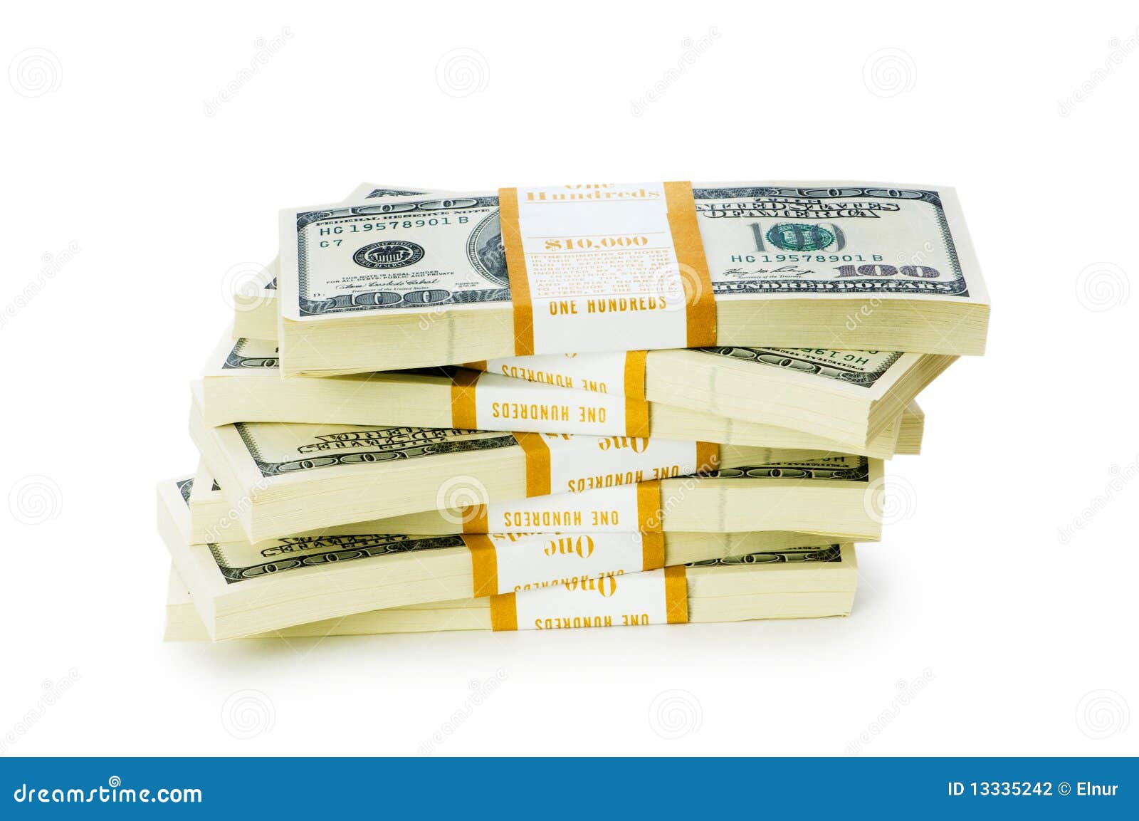 Stack of dollars isolated stock photo. Image of making - 13335242