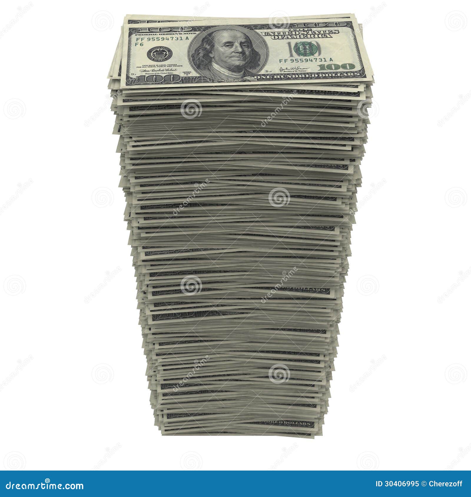 Stack of dollars stock image. Image of isolate, finance - 30406995