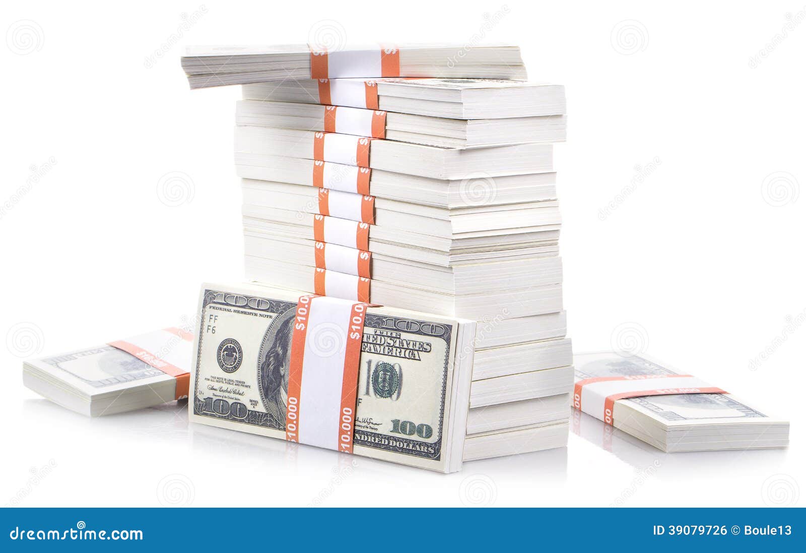 Stack of dollars stock photo. Image of isolated, bank - 39079726