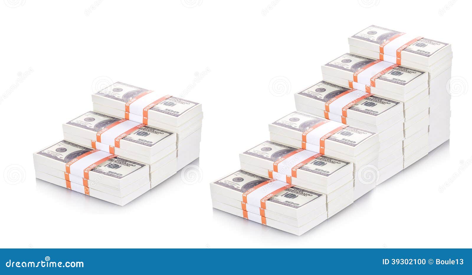 Stack of dollars stock photo. Image of green, isolated - 39302100