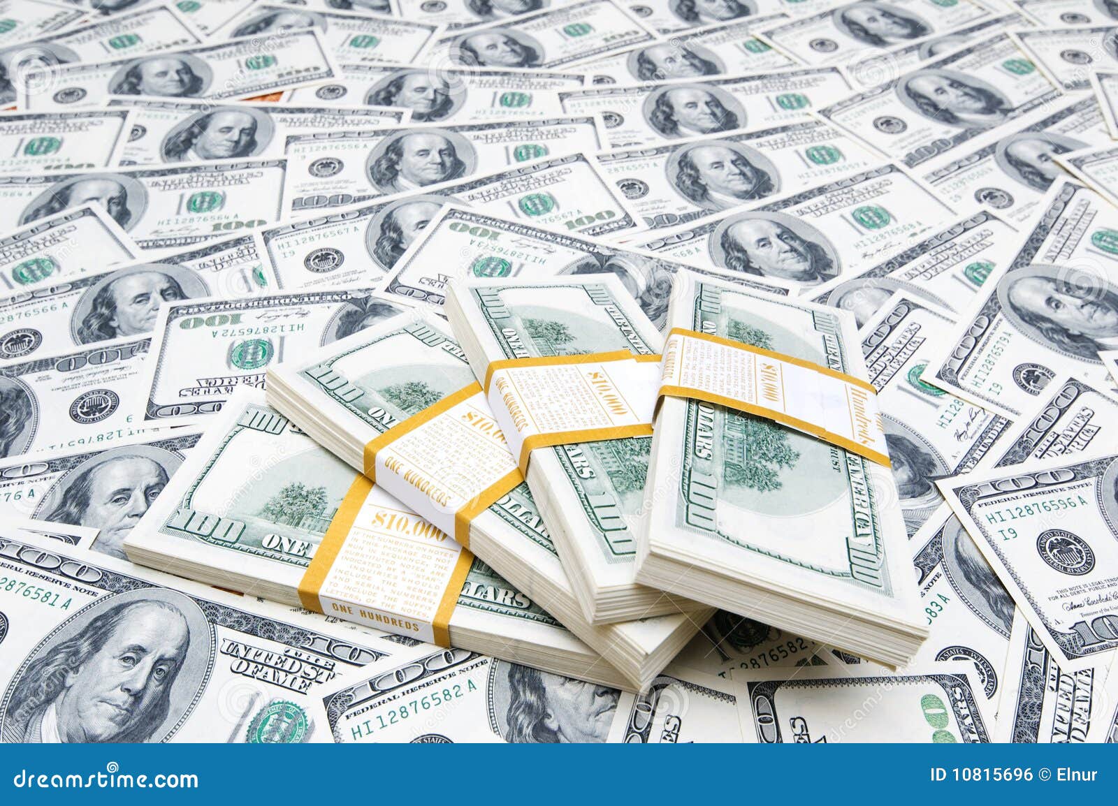 Stack of dollars on money stock photo. Image of heap - 10815696