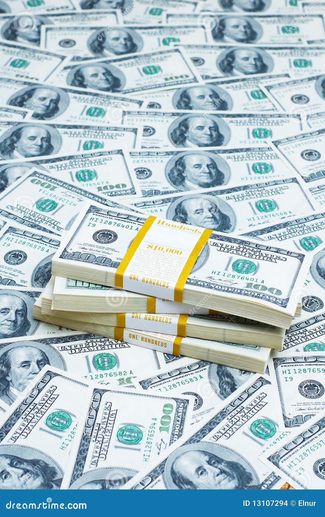 Stack of dollars on money stock photo. Image of paying - 13107294