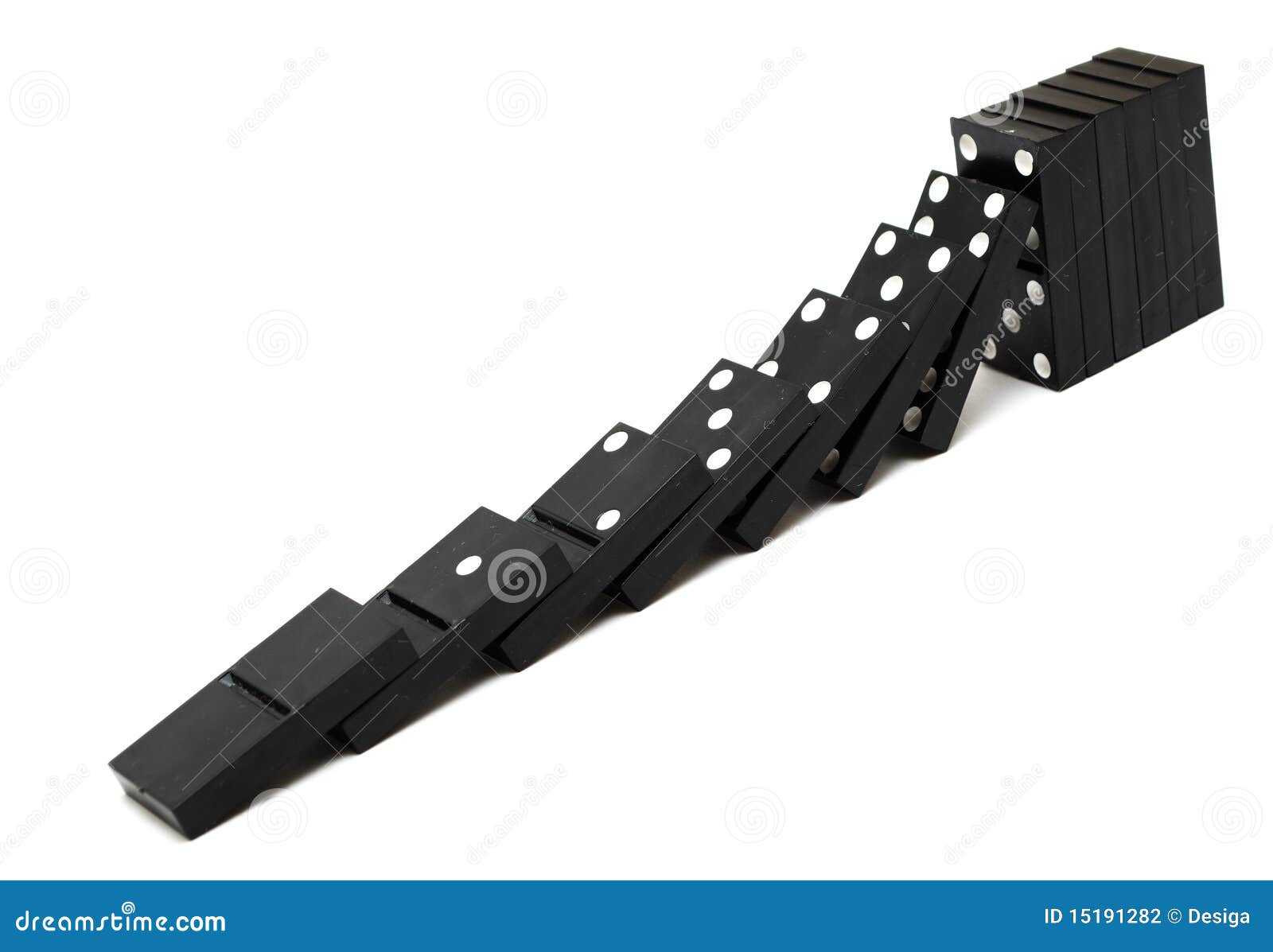 Stack of dominoes falling. stock photo. Image of chain - 15191282