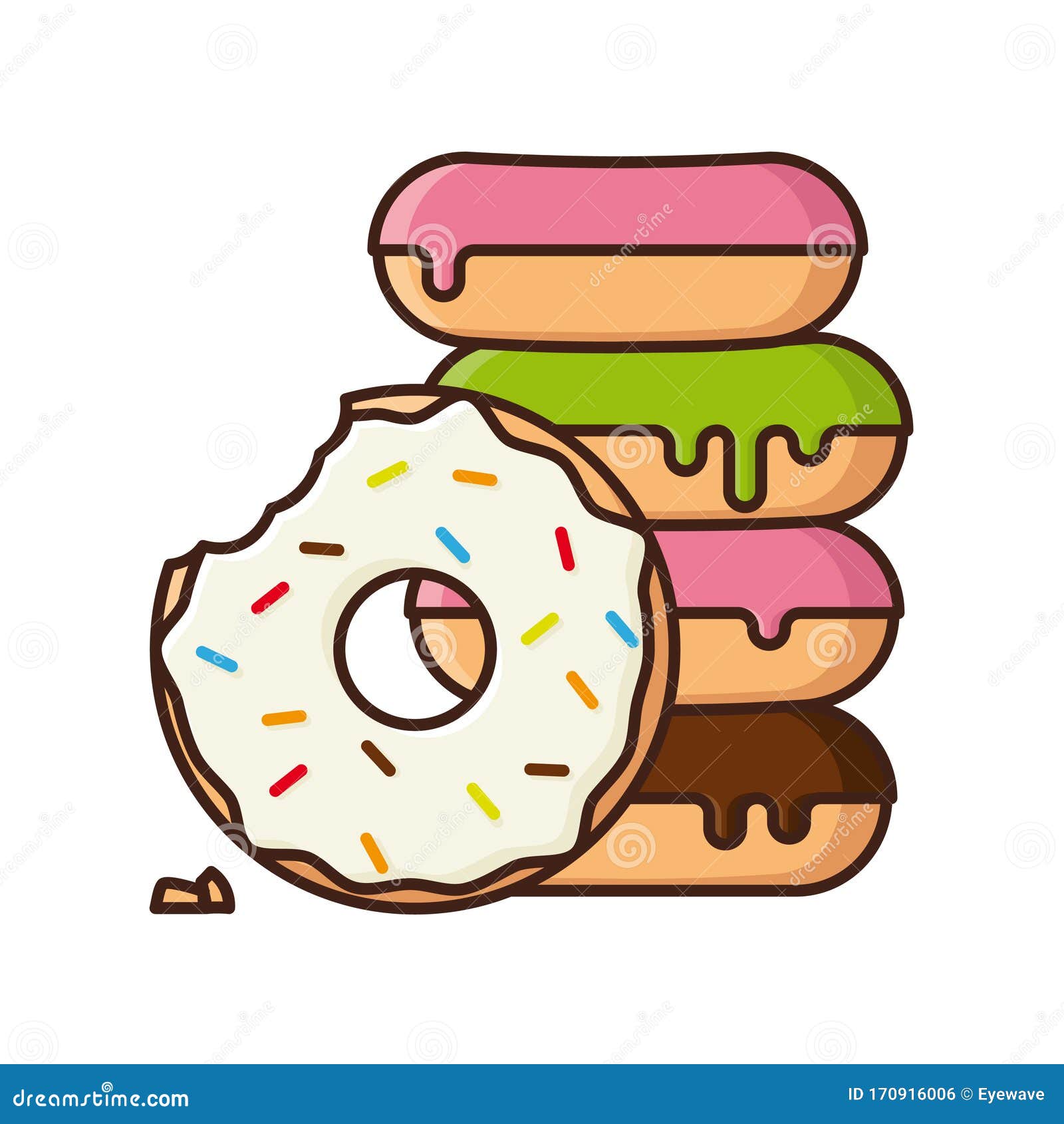Stack of Donuts Isolated Vector Illustration Stock Vector ...